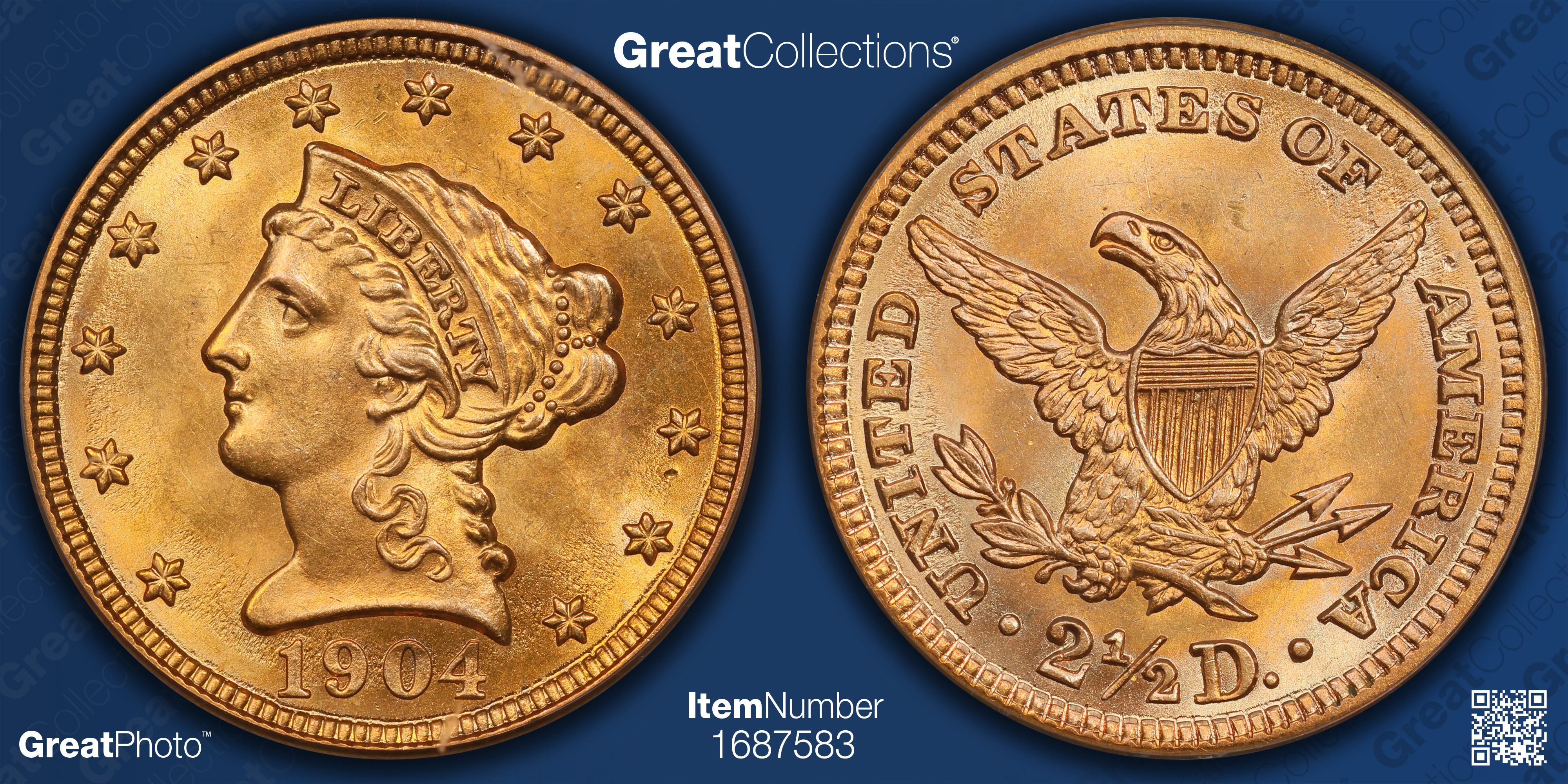 1904 Liberty Gold Quarter Eagle PCGS MS-64 (Item 1687583 ...