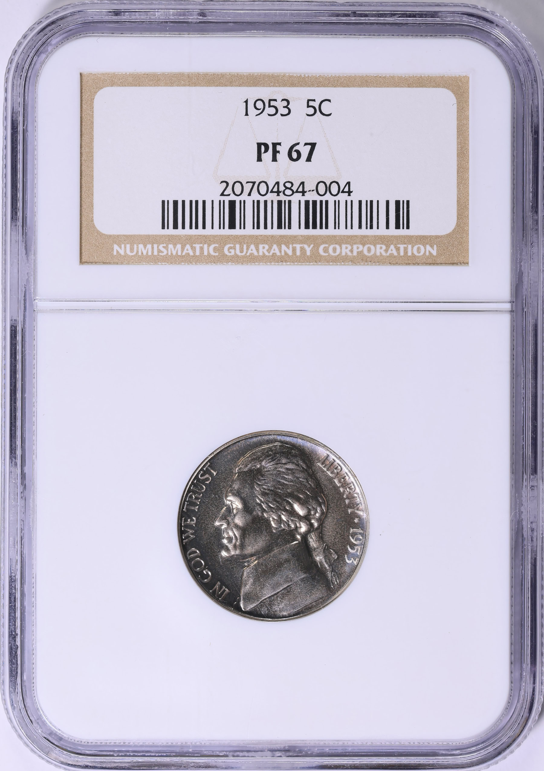 1953 Jefferson Nickel NGC Proof-67 (Toned) (Item 1687744) | GreatCollections Coin Auctions