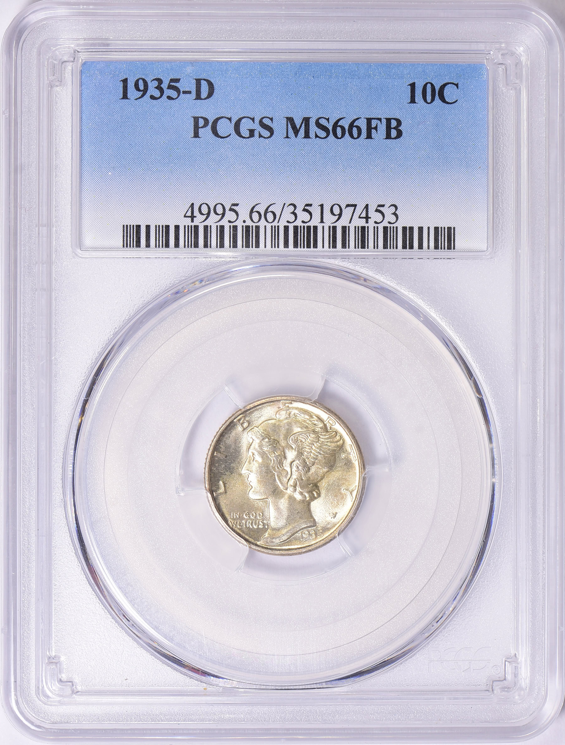 1935-D Mercury Dime PCGS MS-66 FB (Item 1687811) | GreatCollections Coin Auctions