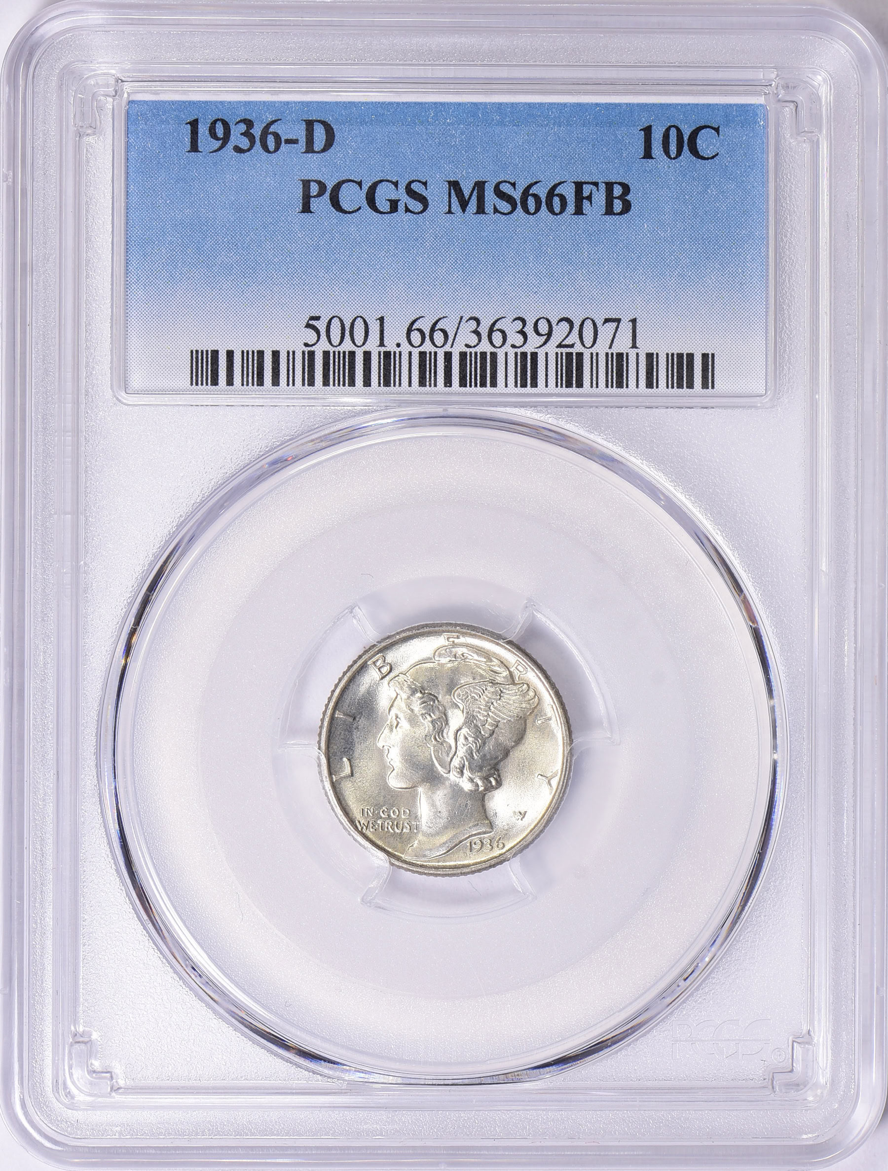 1936-D Mercury Dime PCGS MS-66 FB (Item 1687814) | GreatCollections Coin Auctions