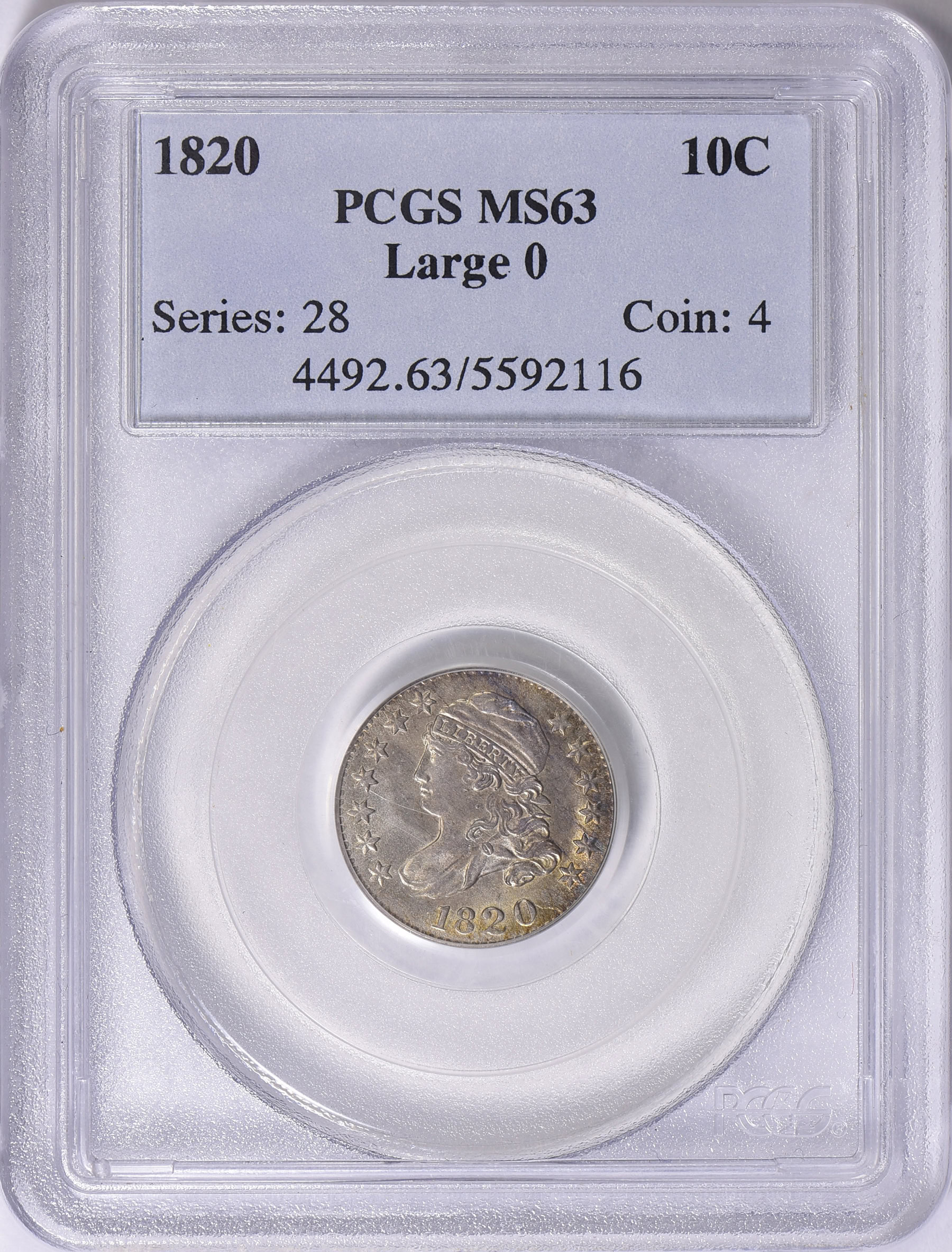 1820 Capped Bust Dime Large 0 PCGS MS-63 (Item 1688028 ...