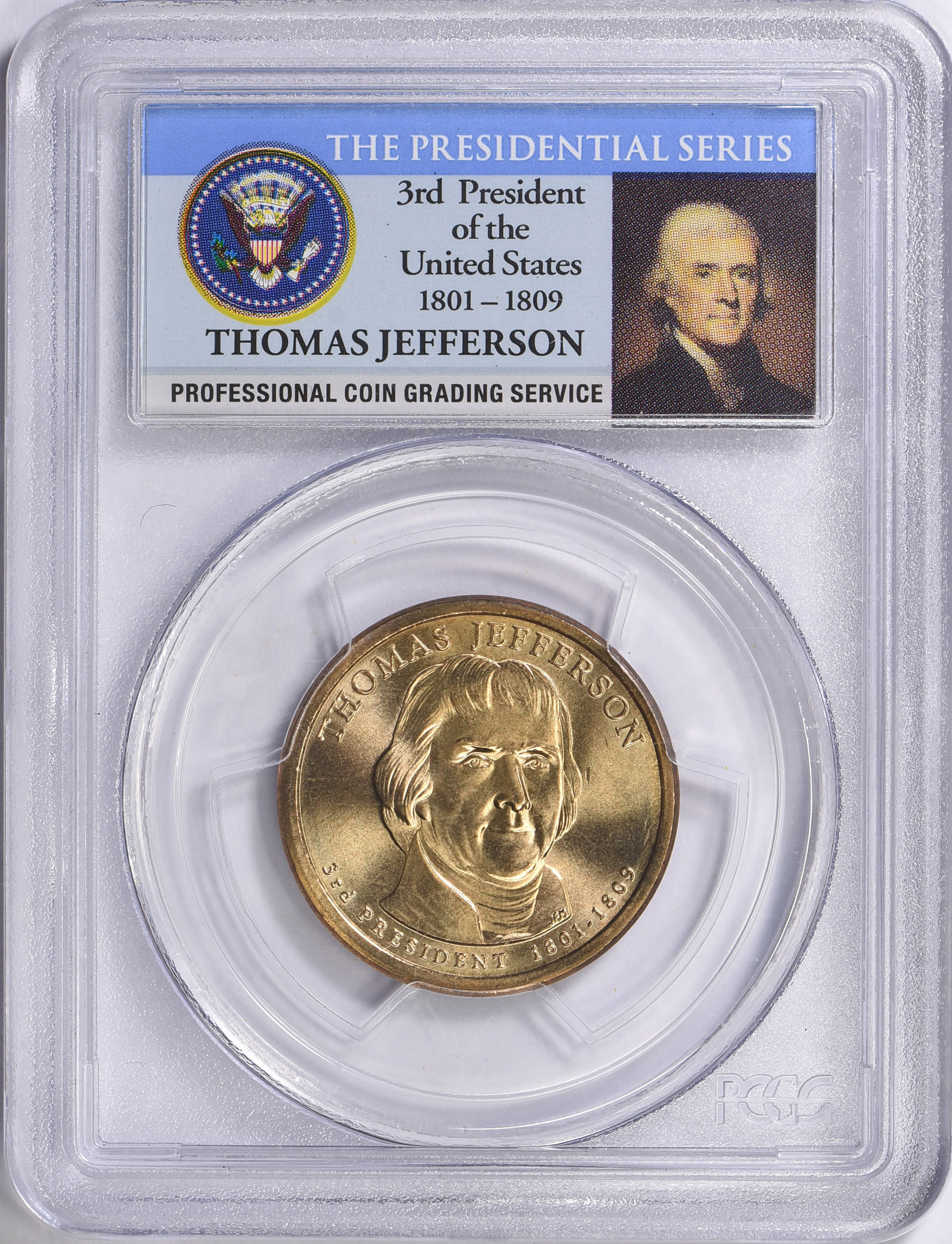 Mint Error (2007) Presidential Dollar Thomas Jefferson Missing Edge ...