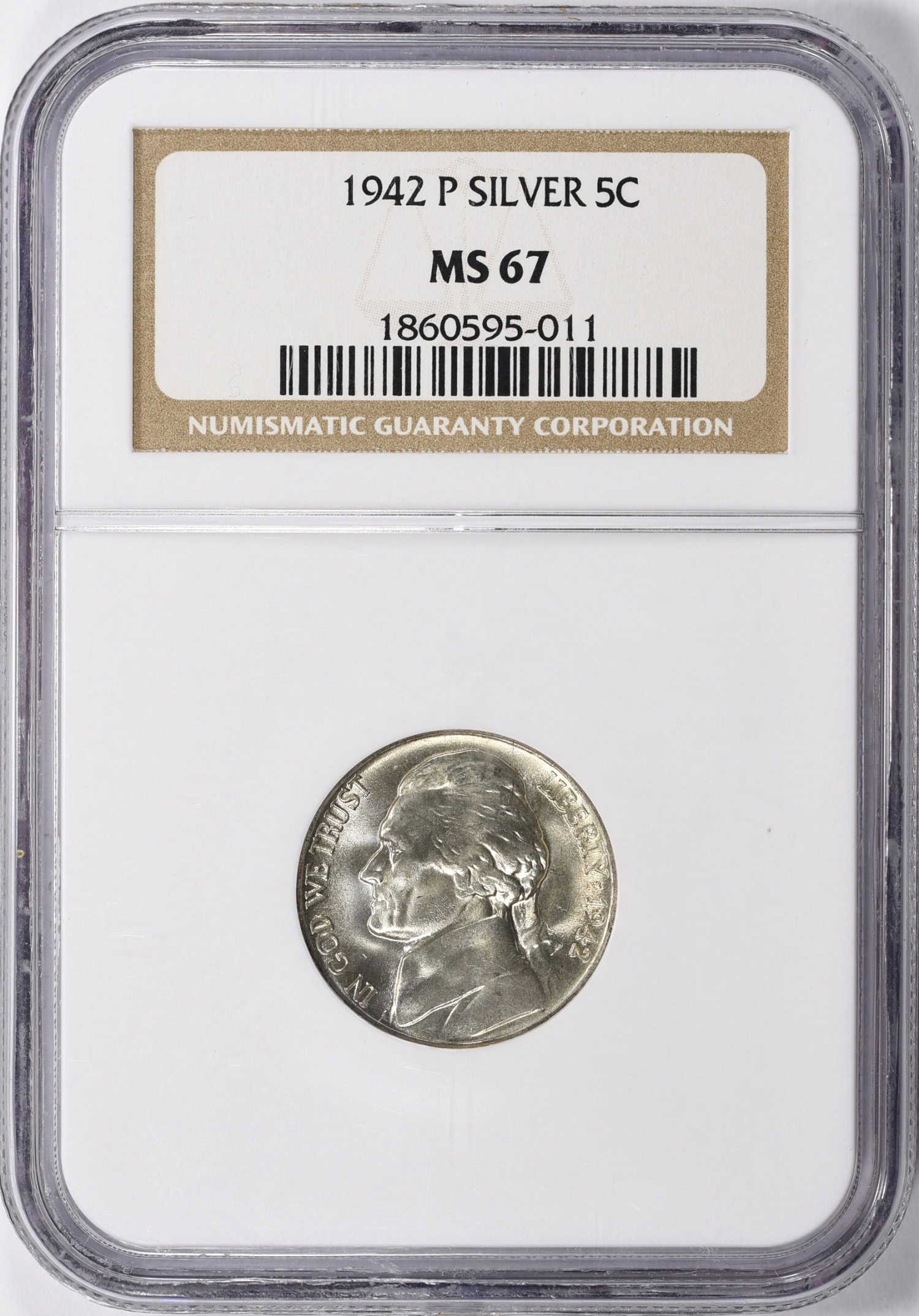 1942-P Jefferson Nickel Type 2 NGC MS-67 (Item 1688234 ...