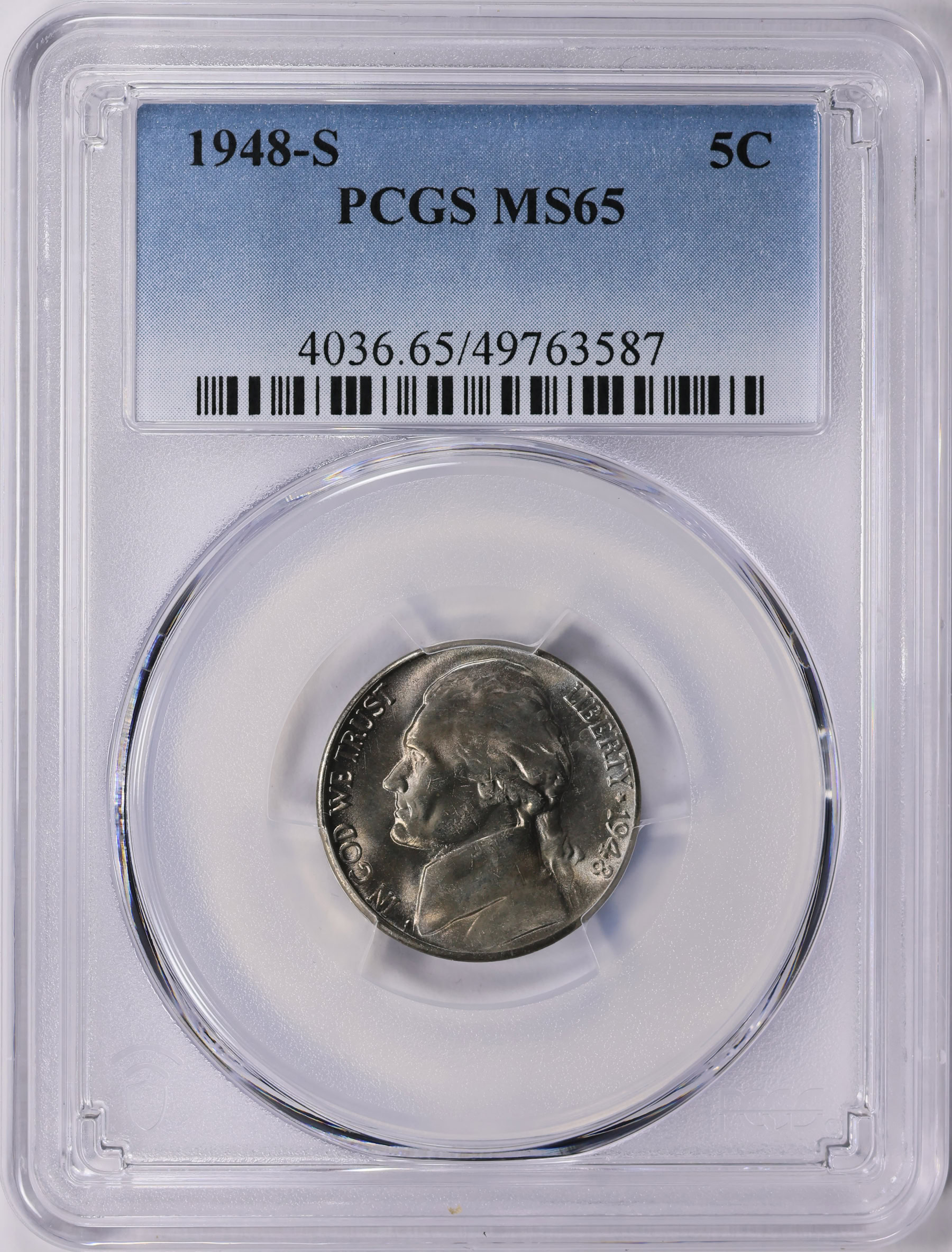 1948-S Jefferson Nickel PCGS MS-65 (Item 1688356) | GreatCollections ...