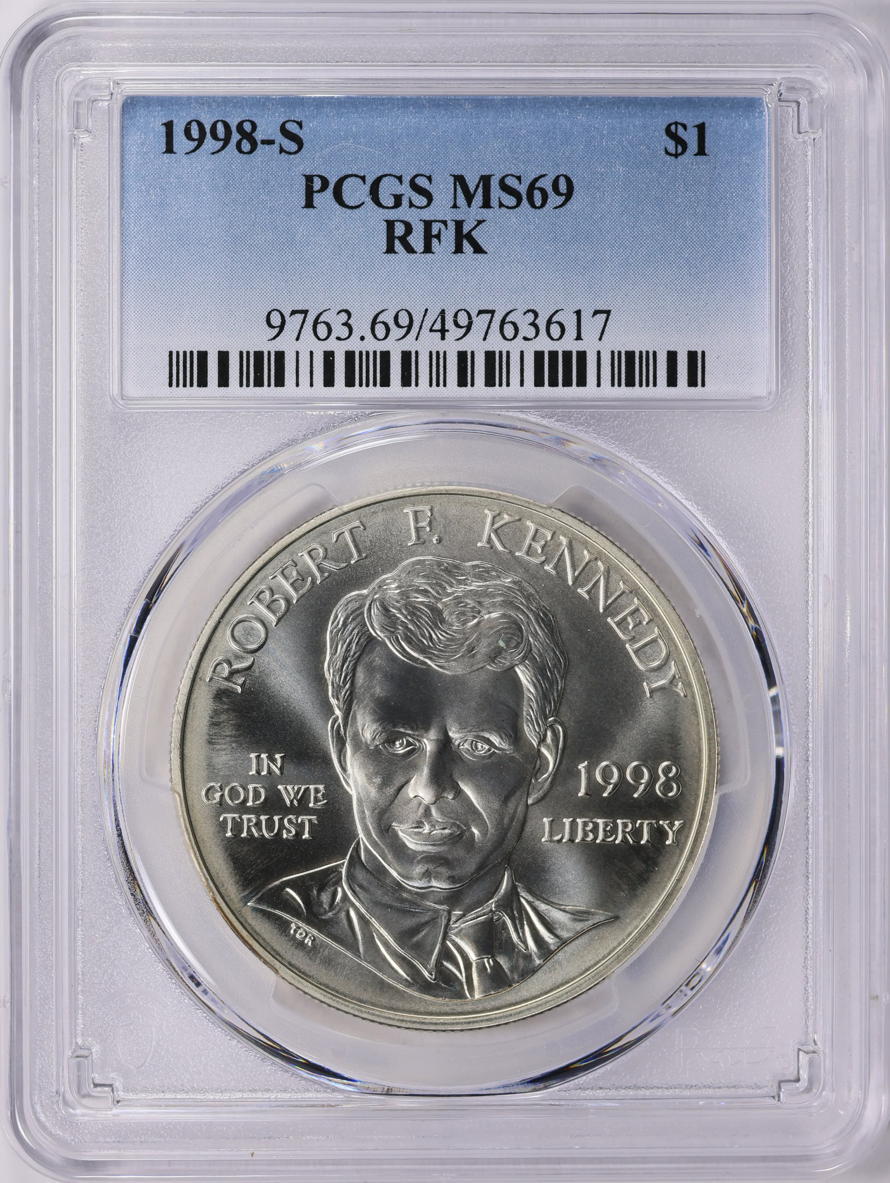 1998-S Robert F. Kennedy Silver Dollar PCGS MS-69 (Item 1688385 ...