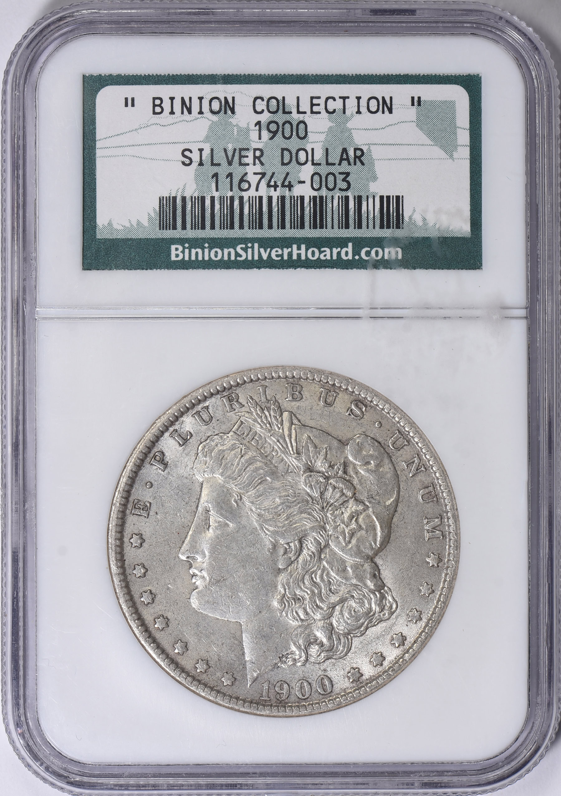 1900 Morgan Silver Dollar NGC Certified (Binion Collection) (Item ...
