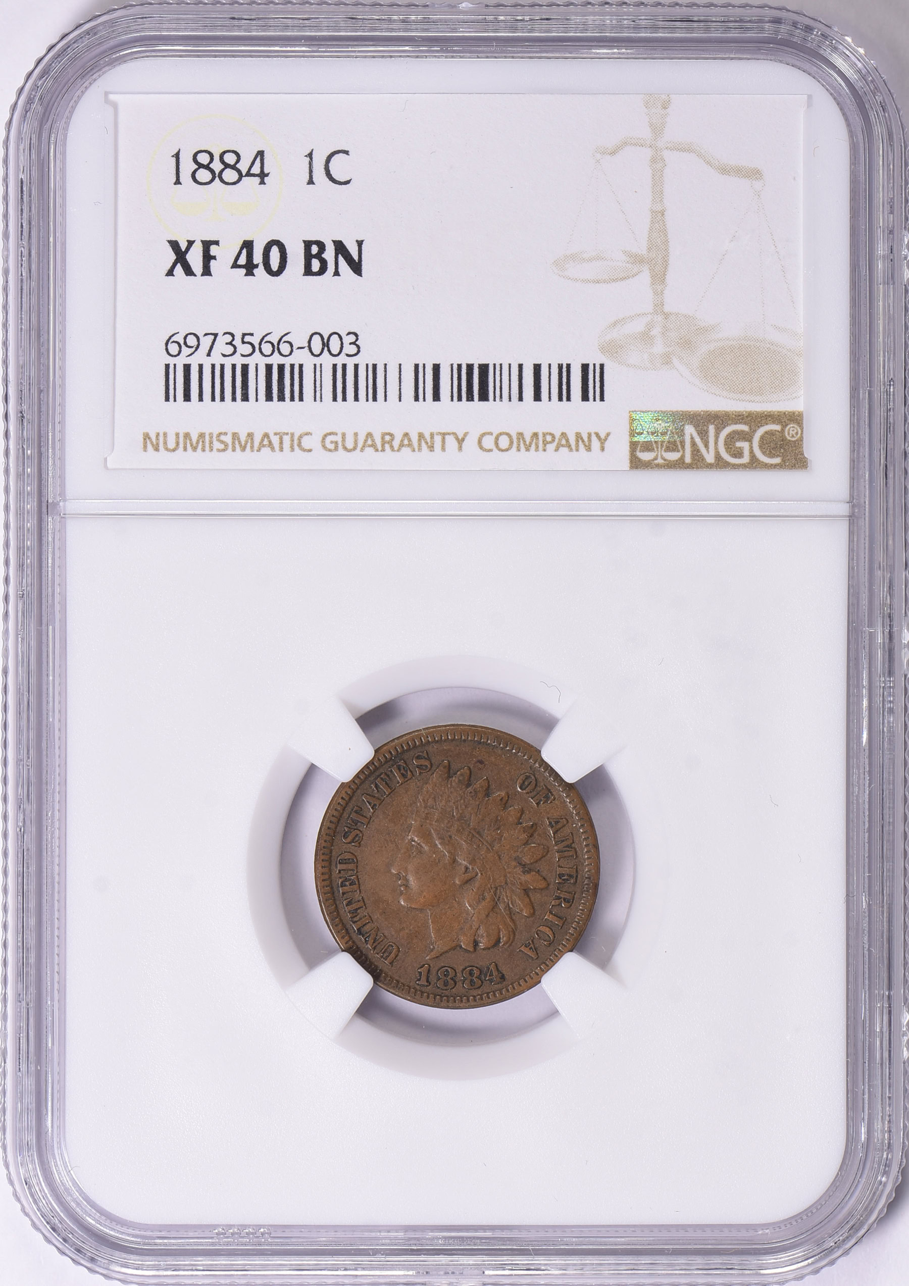 1884 Indian Cent NGC XF-40 BN (Item 1688499) | GreatCollections Coin ...