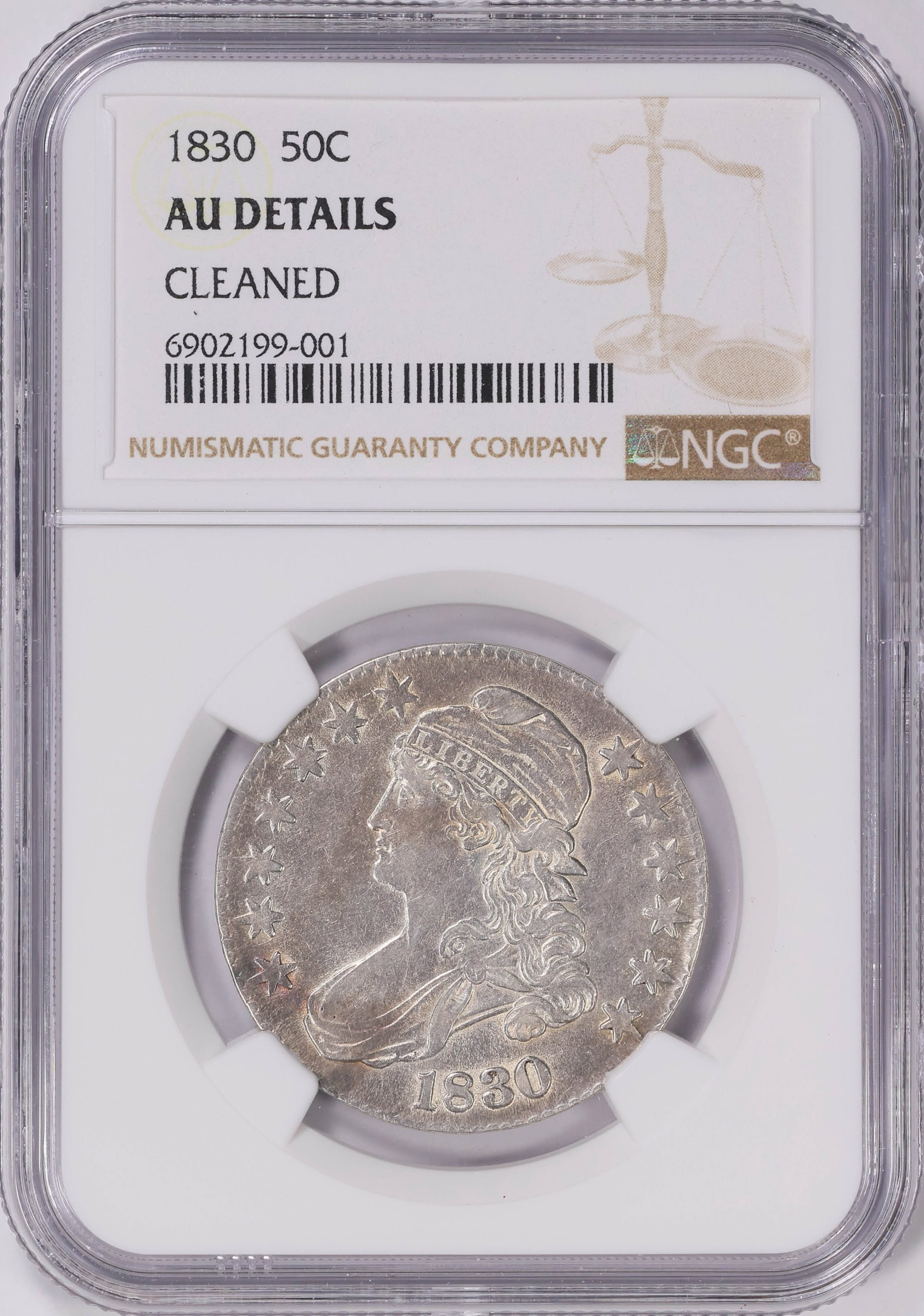 1830 Capped Bust Half Dollar Large 0 NGC AU Details (Item 1688562) | GreatCollections Coin Auctions