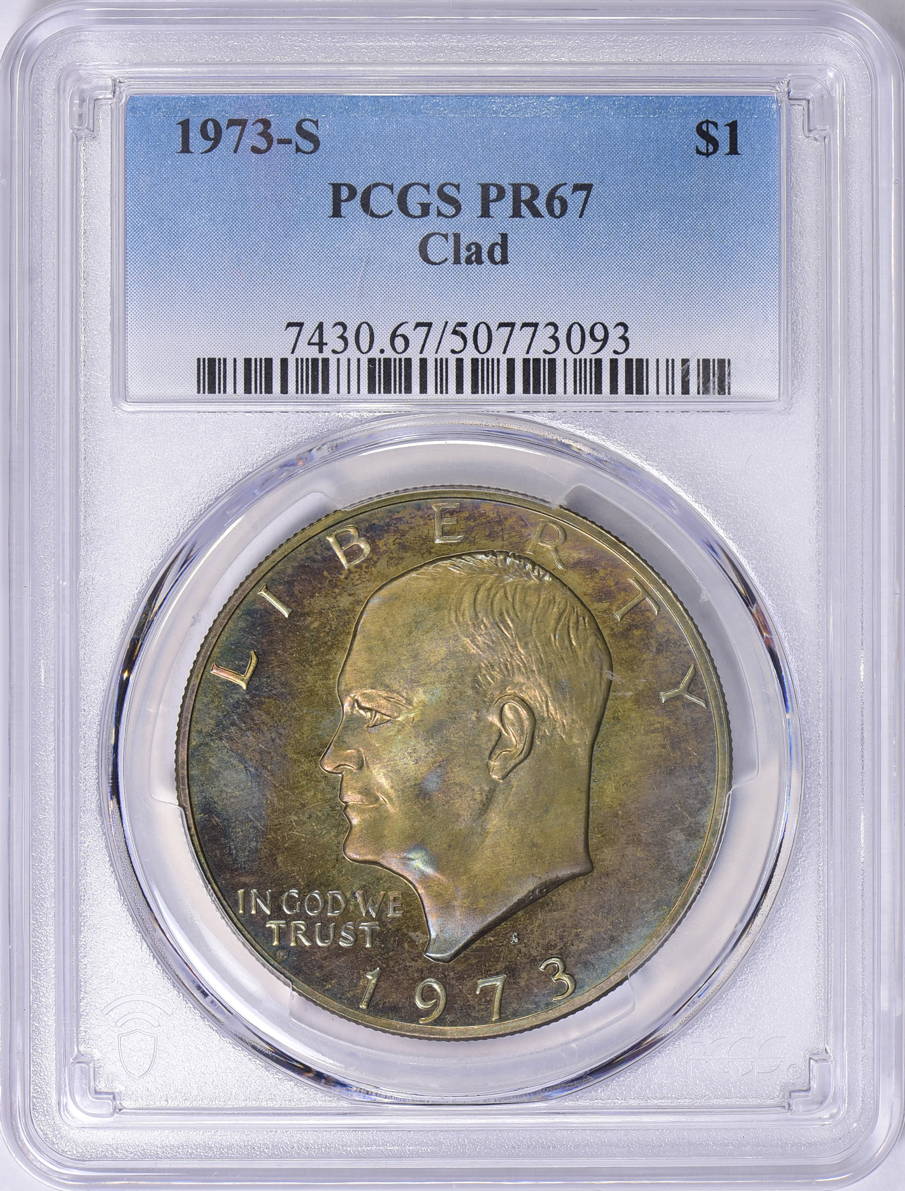 1973-S Eisenhower Dollar Clad PCGS Proof-67 (Toned) (Item 1688944 ...