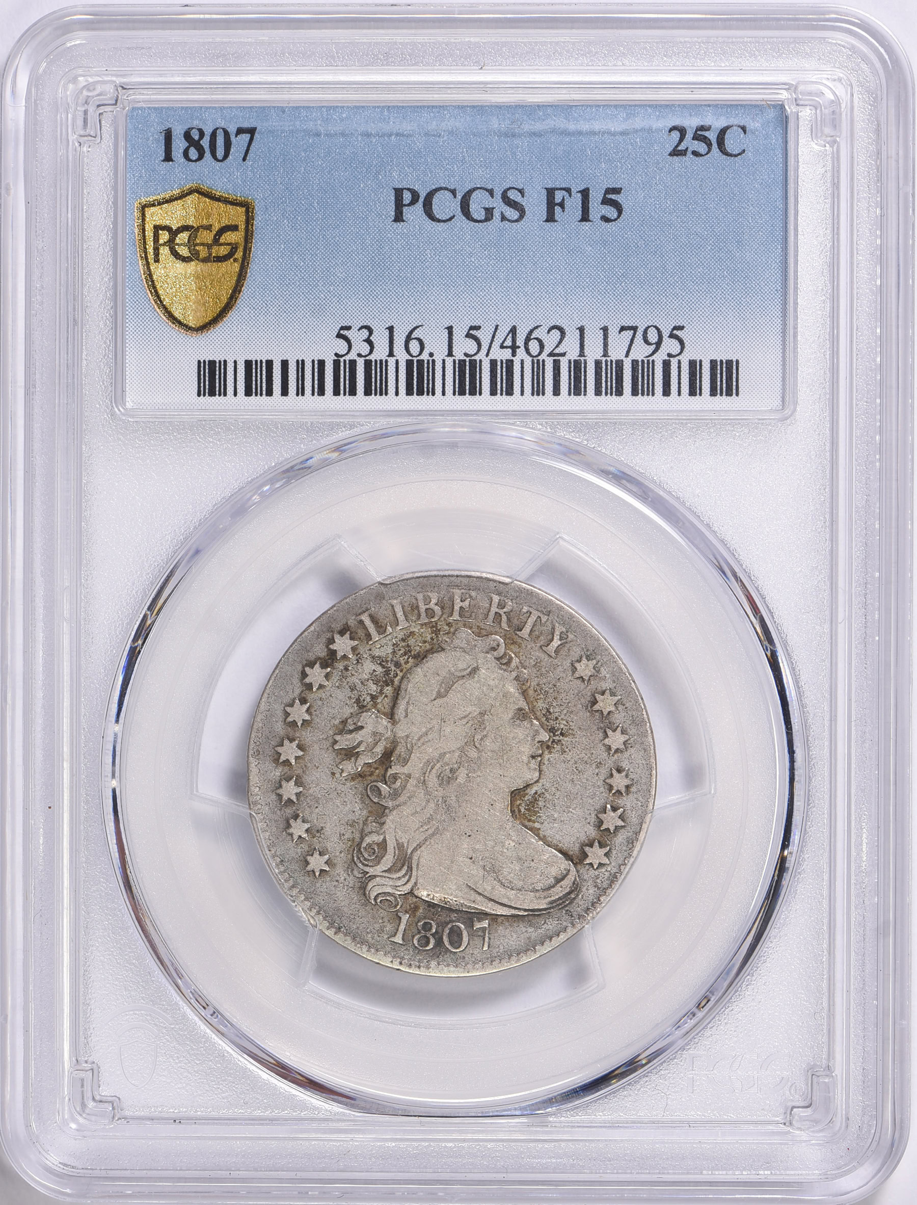 1807 Draped Bust Quarter PCGS F-15 (Item 1688991) | GreatCollections ...