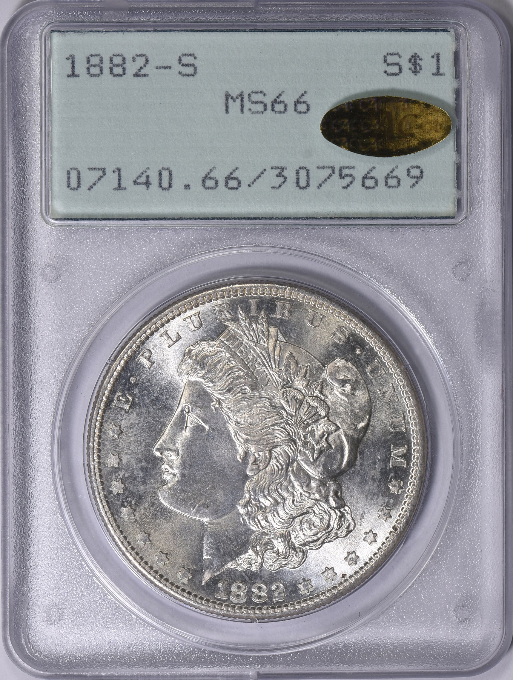 1882-S Morgan Silver Dollar PCGS MS-66 (CAC Gold) OGH (1st Gen) (Item 1689060 ...