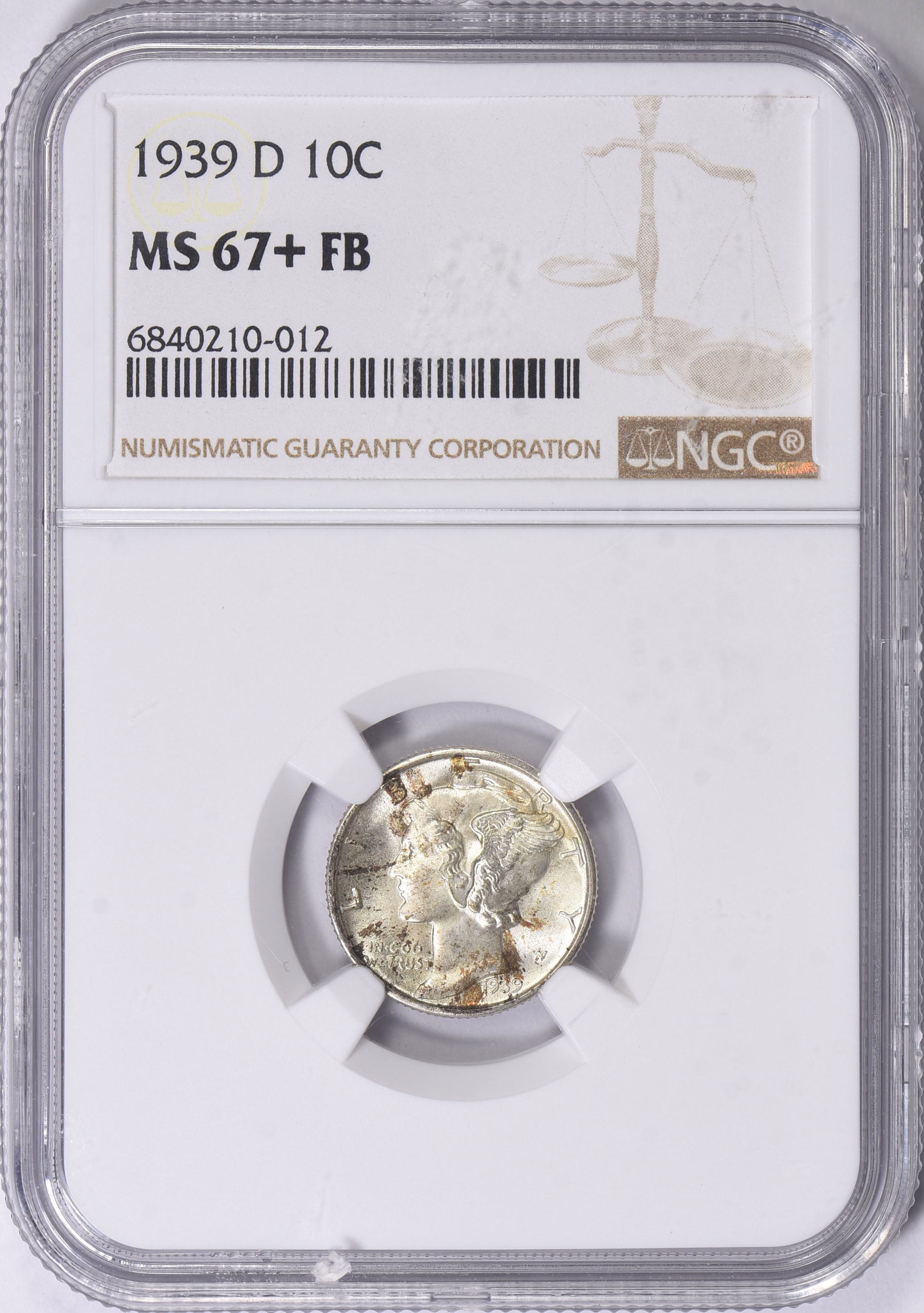 1939-D Mercury Dime NGC MS-67+ FB (Item 1689184) | GreatCollections Coin Auctions