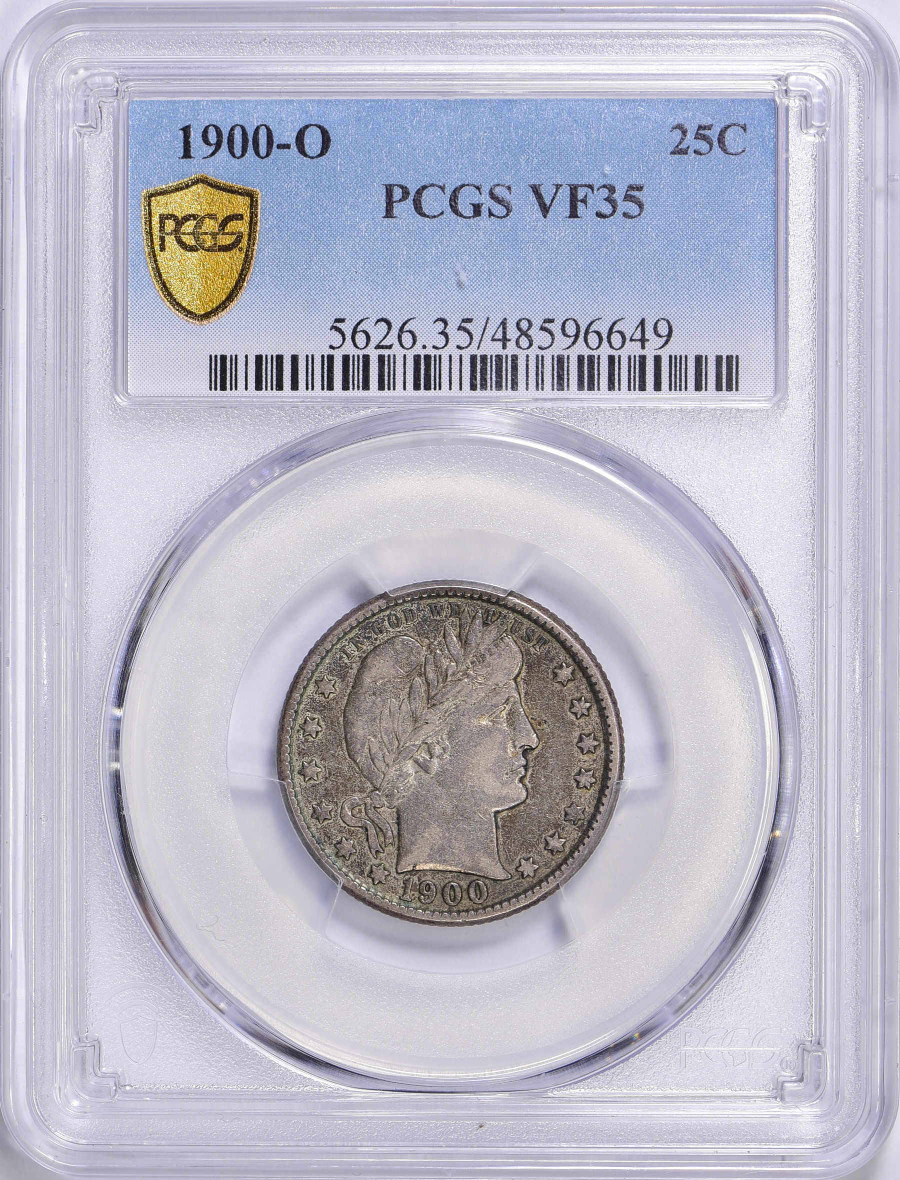 1900-O Barber Quarter PCGS VF-35 (Item 1689578) | GreatCollections Coin Auctions