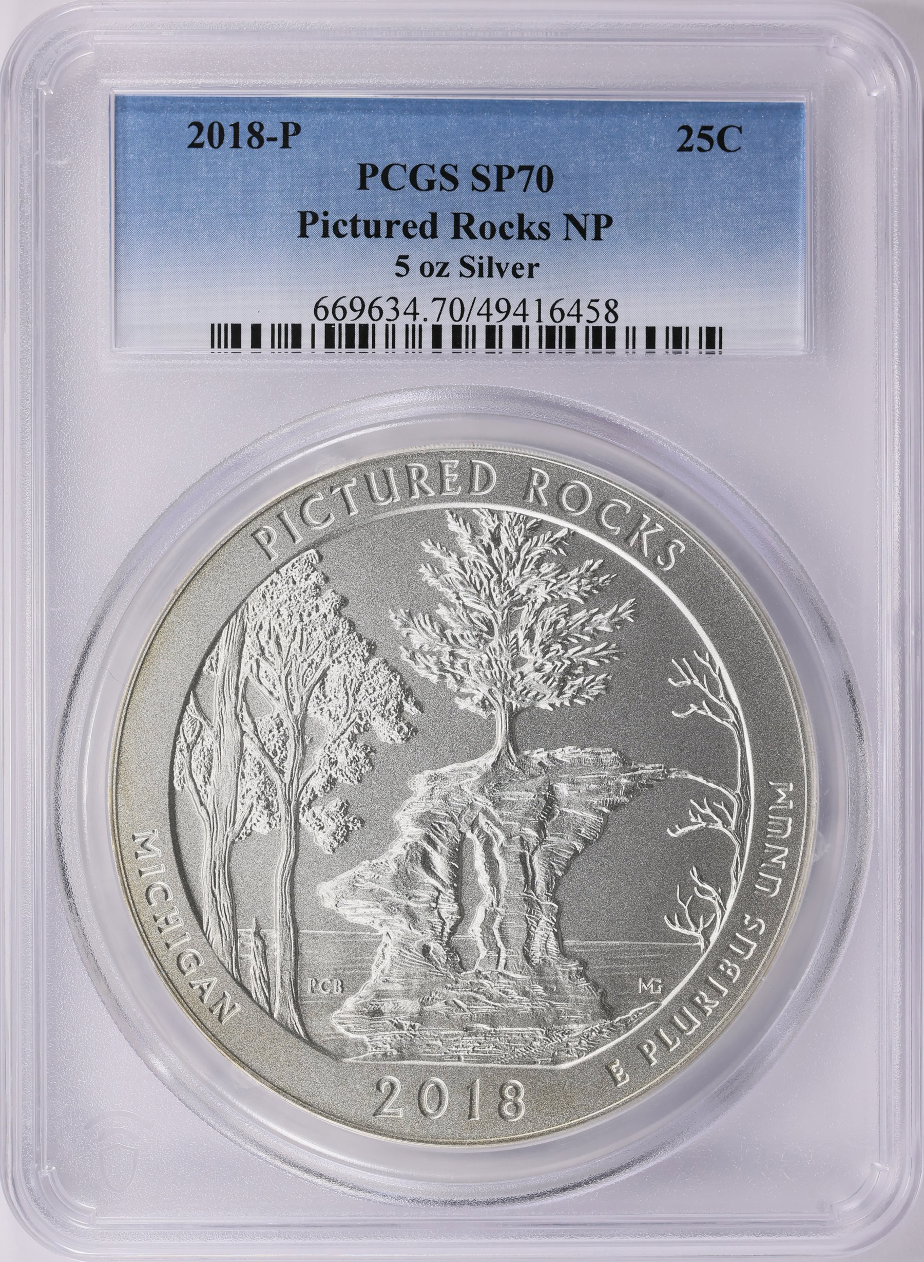 2018-P America the Beautiful 5 oz. Silver Quarter Pictured Rocks NP ...