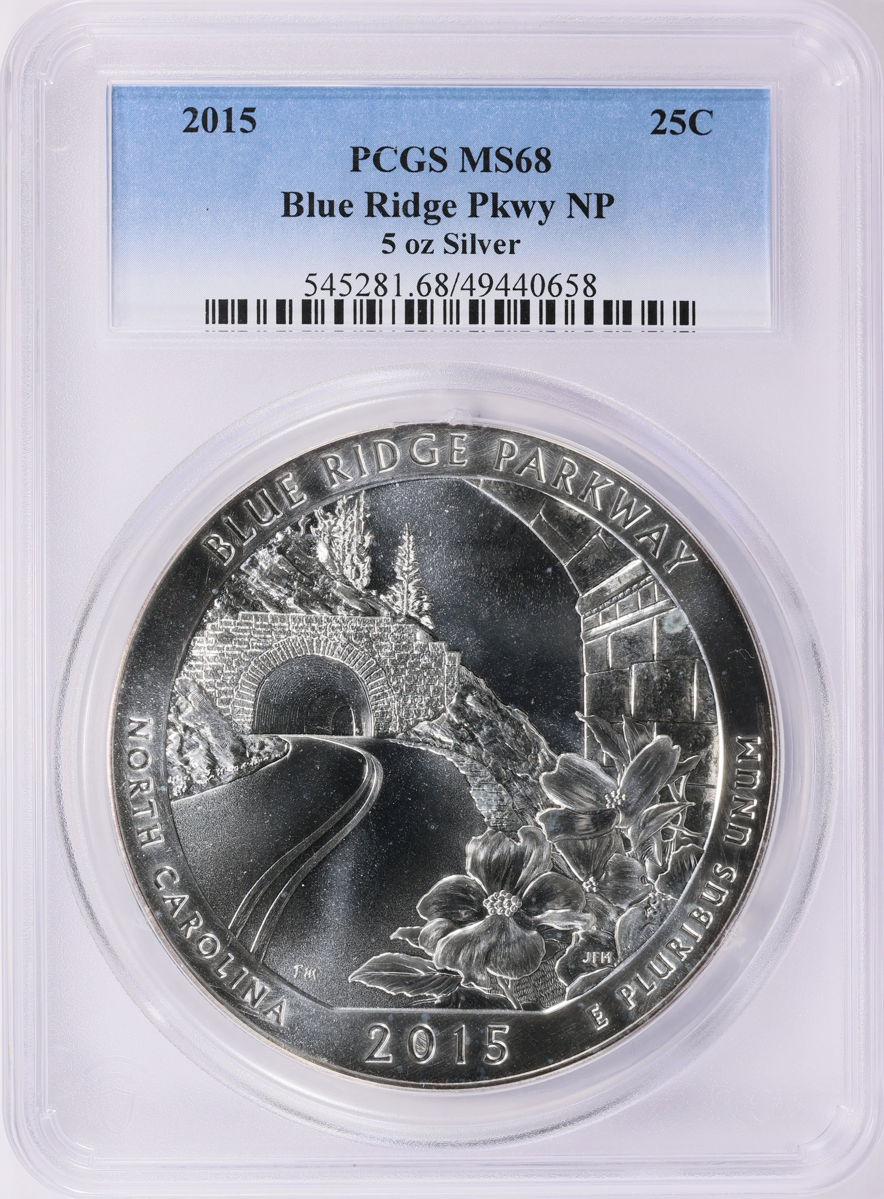 2015 America the Beautiful 5 oz. Silver Quarter Blue Ridge Parkway NP ...