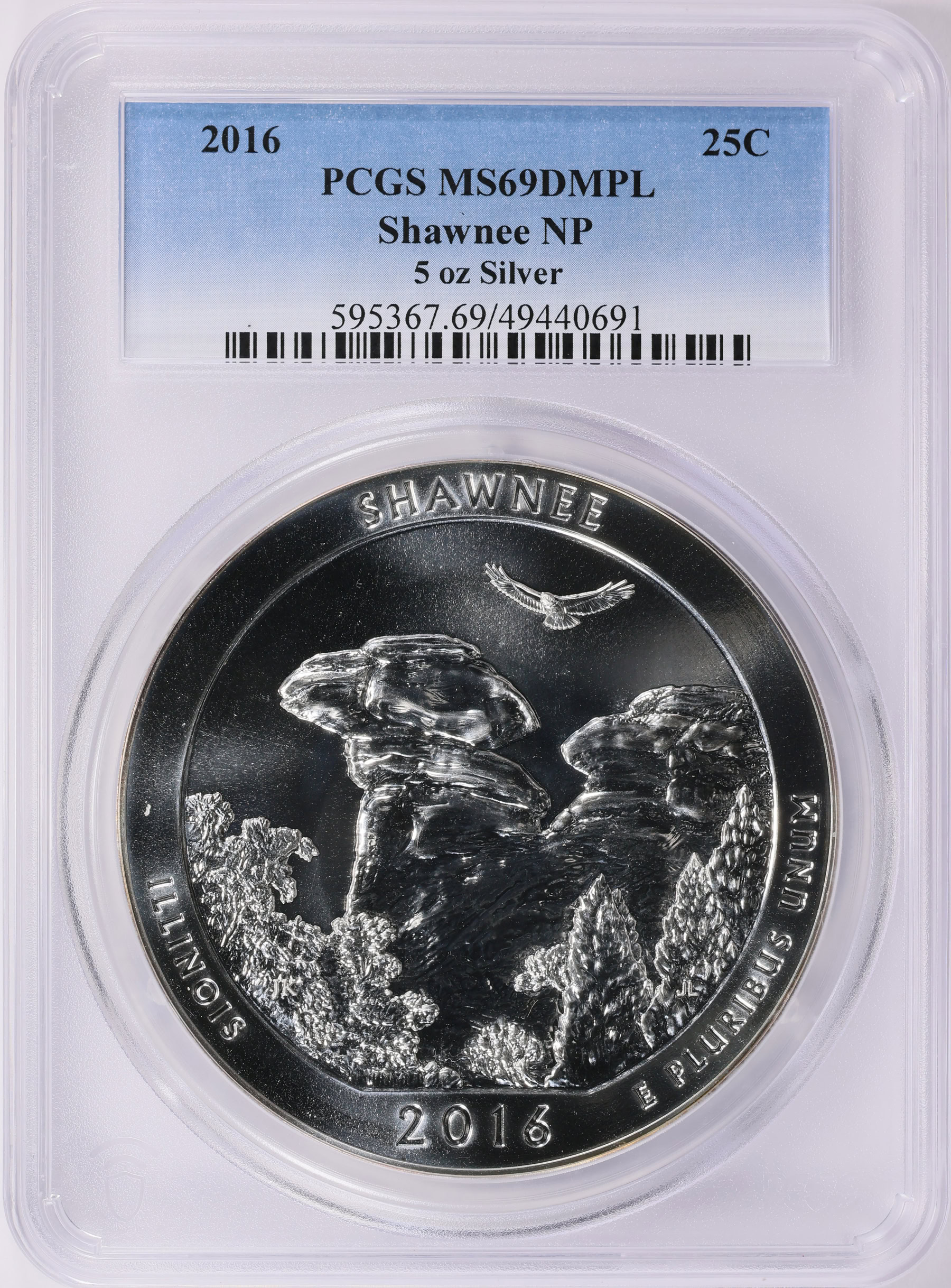 2016 America the Beautiful 5 oz. Silver Quarter Shawnee NP PCGS MS-69 ...