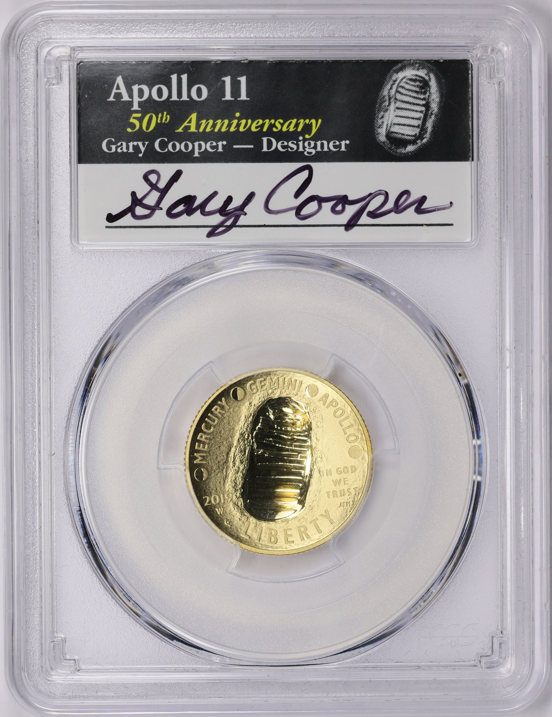 2019-W Apollo 11 50th Anniversary Gold $5 PCGS Proof-69 DCAM (Designer ...