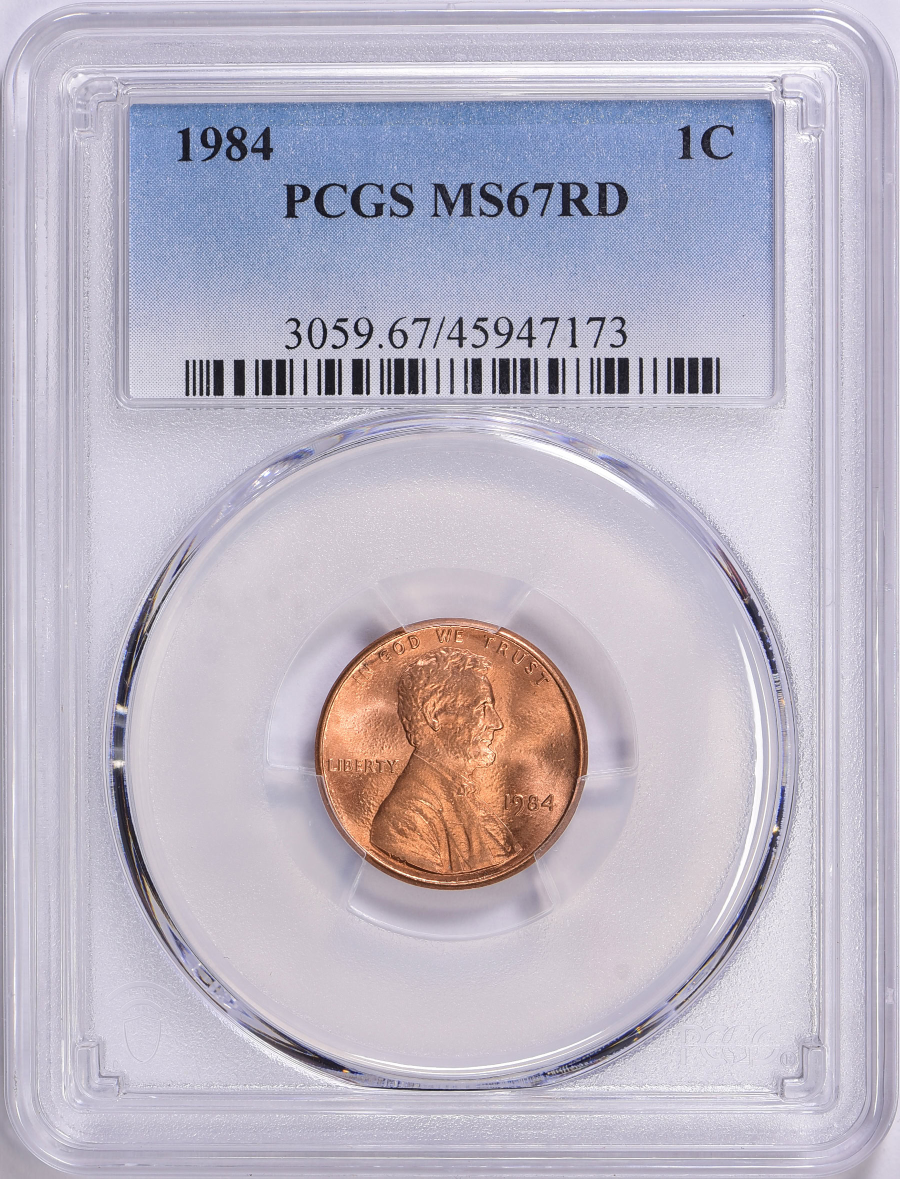 1984 Lincoln Cent PCGS MS-67 RD (Item 1690451) | GreatCollections Coin ...
