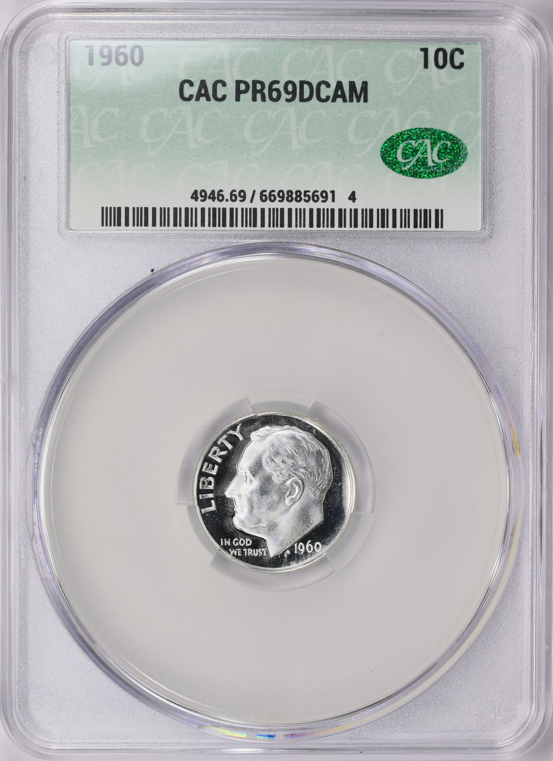 1960 Roosevelt Dime CACG Proof-69 DCAM (Item 1690513 ...