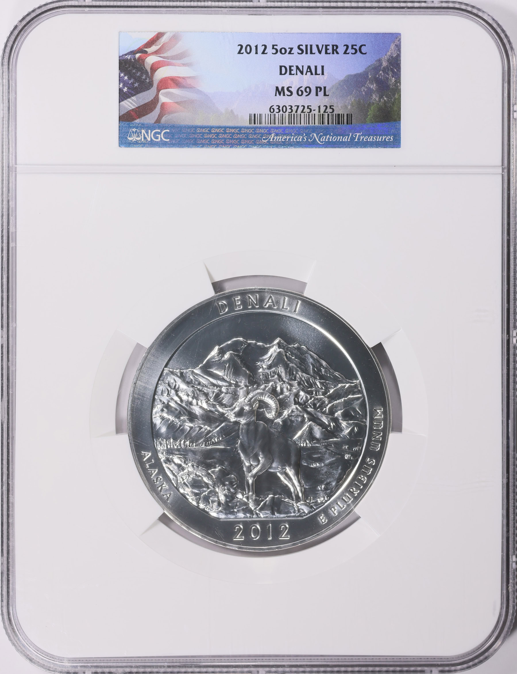 2012 America the Beautiful 5 oz. Silver Quarter Denali NP NGC MS-69 PL ...