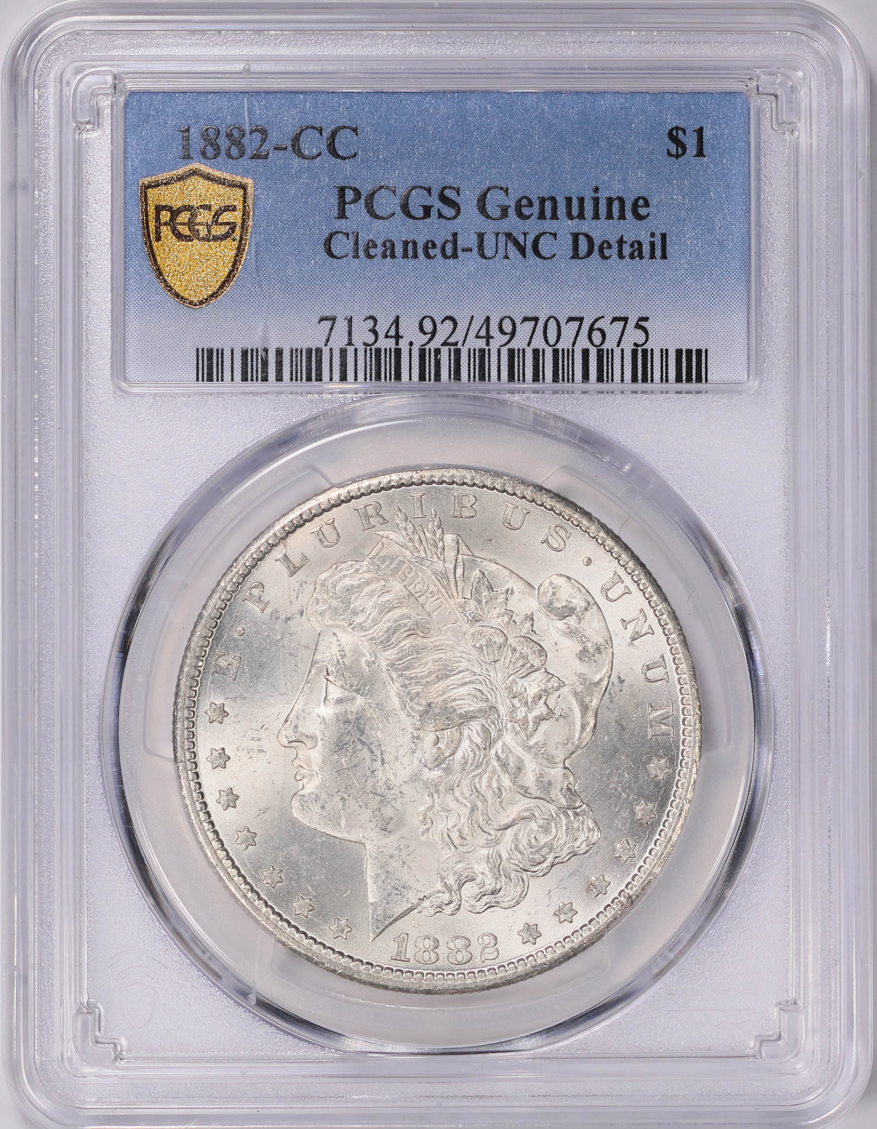 1882-CC Morgan Silver Dollar PCGS Genuine Unc Details (Item 1690550) | GreatCollections Coin ...