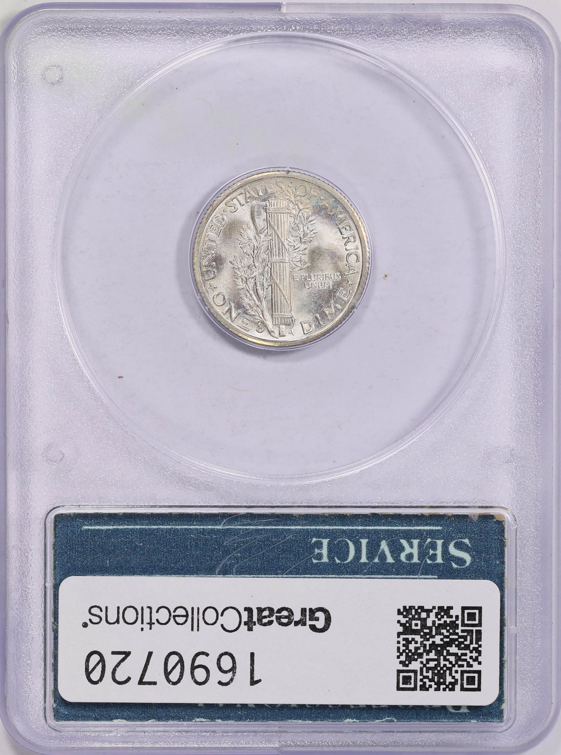 1938-D Mercury Dime PCGS MS-65 FB OGH (1st Gen) (Item 1690720) | GreatCollections Coin Auctions