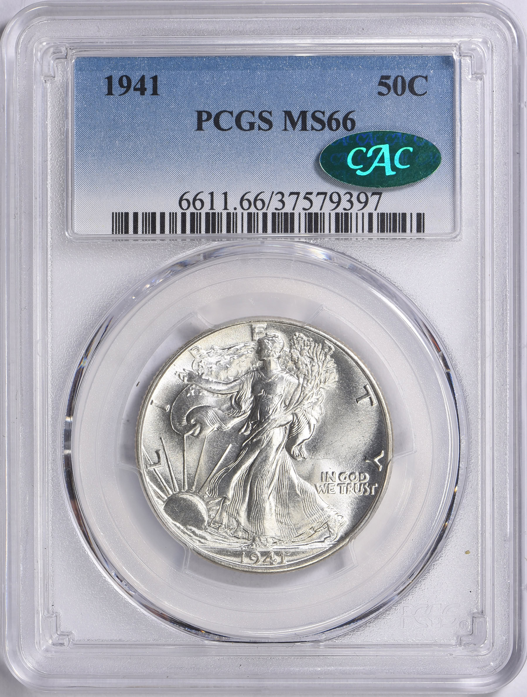 1941 Walking Liberty Half Dollar PCGS MS-66 (CAC Green) (Item 1691137) | GreatCollections Coin ...