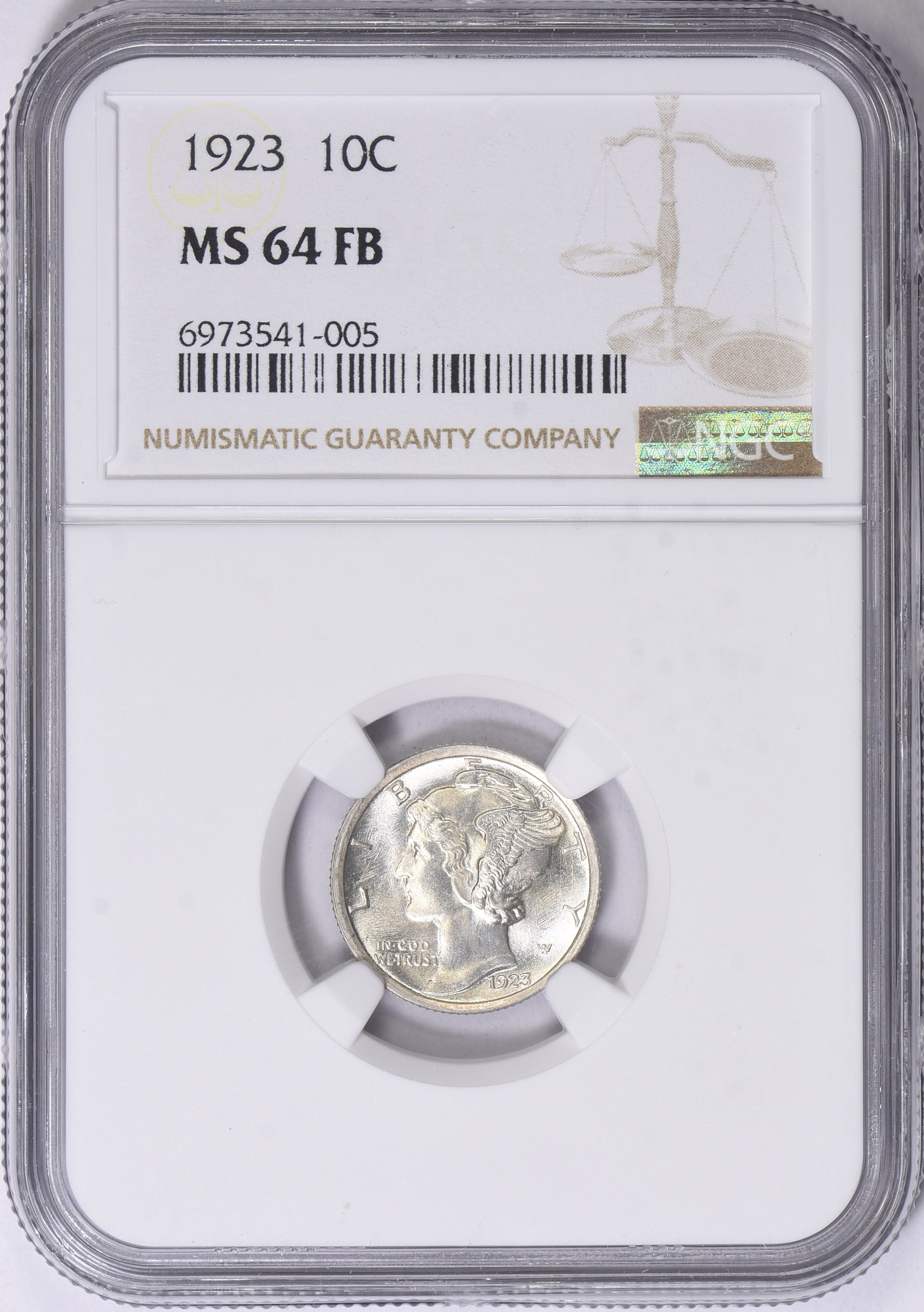 1923 Mercury Dime NGC MS-64 FB (Item 1691150) | GreatCollections Coin Auctions