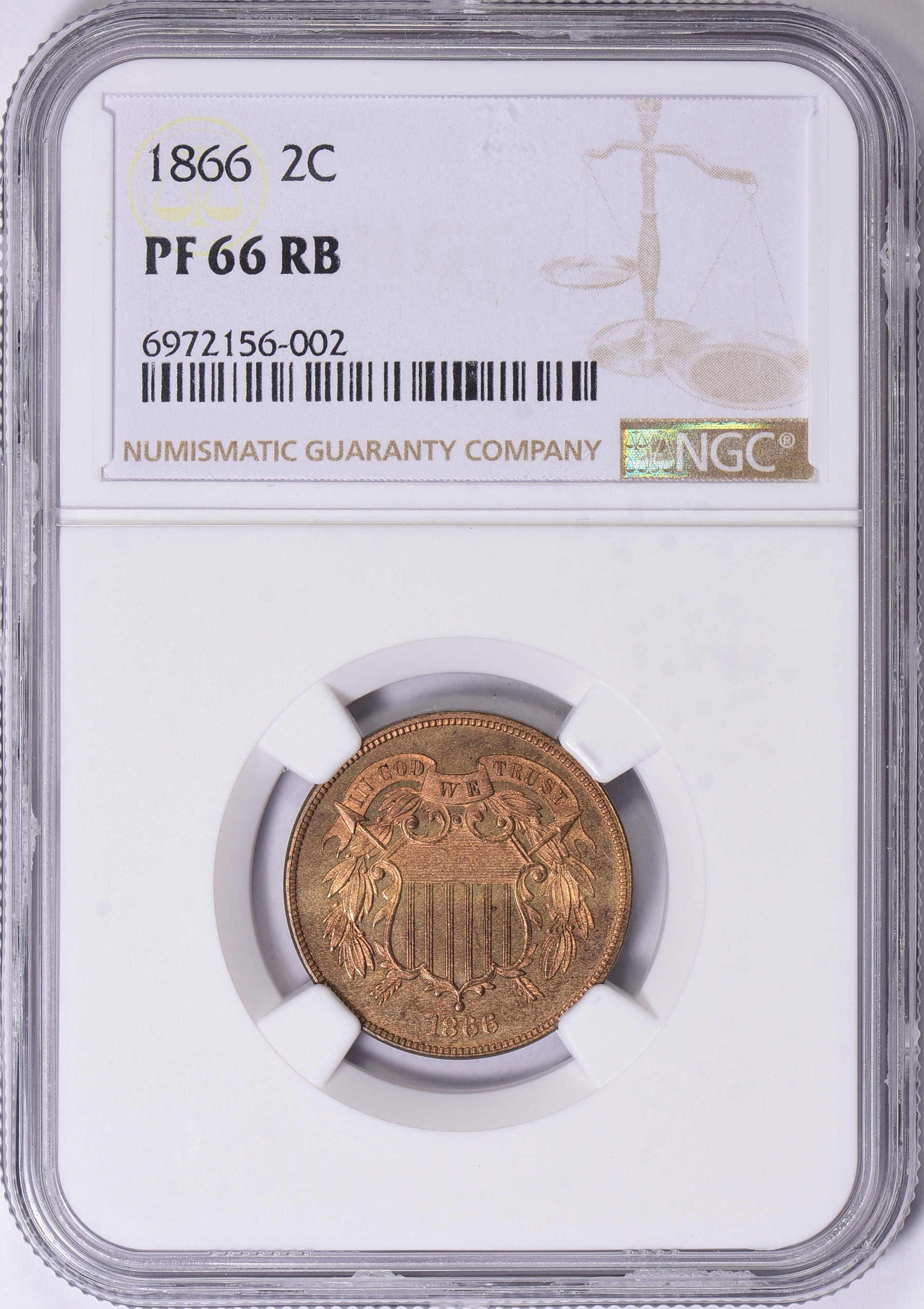 1866 Two-Cent Piece NGC Proof-66 RB (Item 1691151) | GreatCollections ...