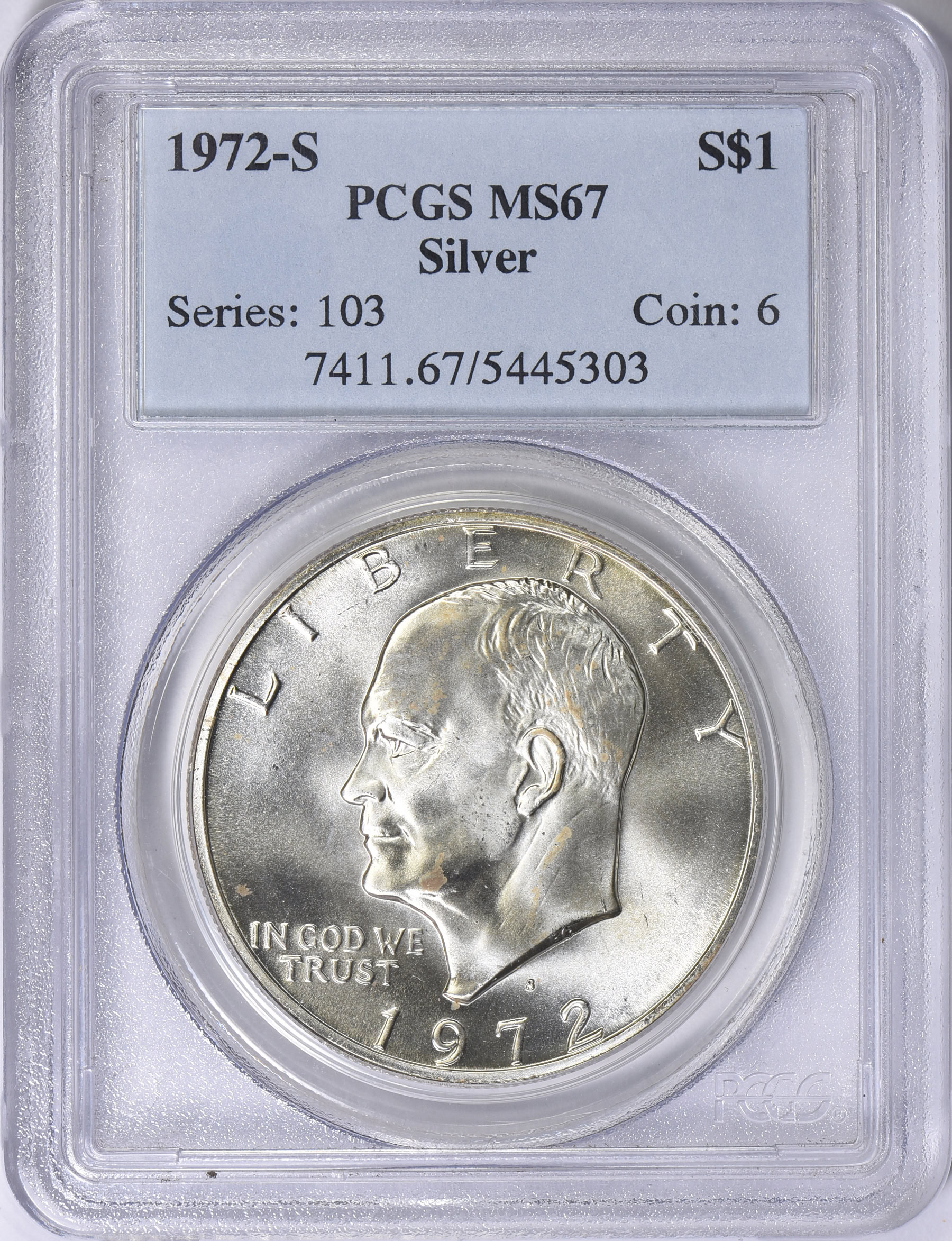 1972-S Eisenhower Dollar Silver PCGS MS-67 (Item 1691281 ...