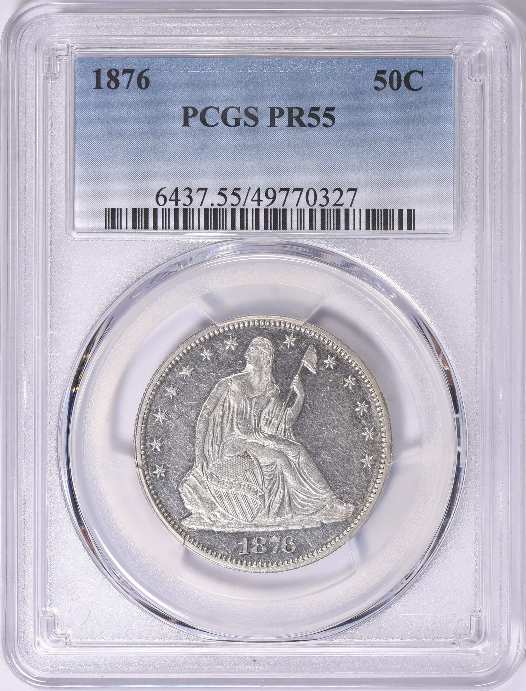 1876 Seated Liberty Half Dollar PCGS Proof-55 (Item 1691297) | GreatCollections Coin Auctions