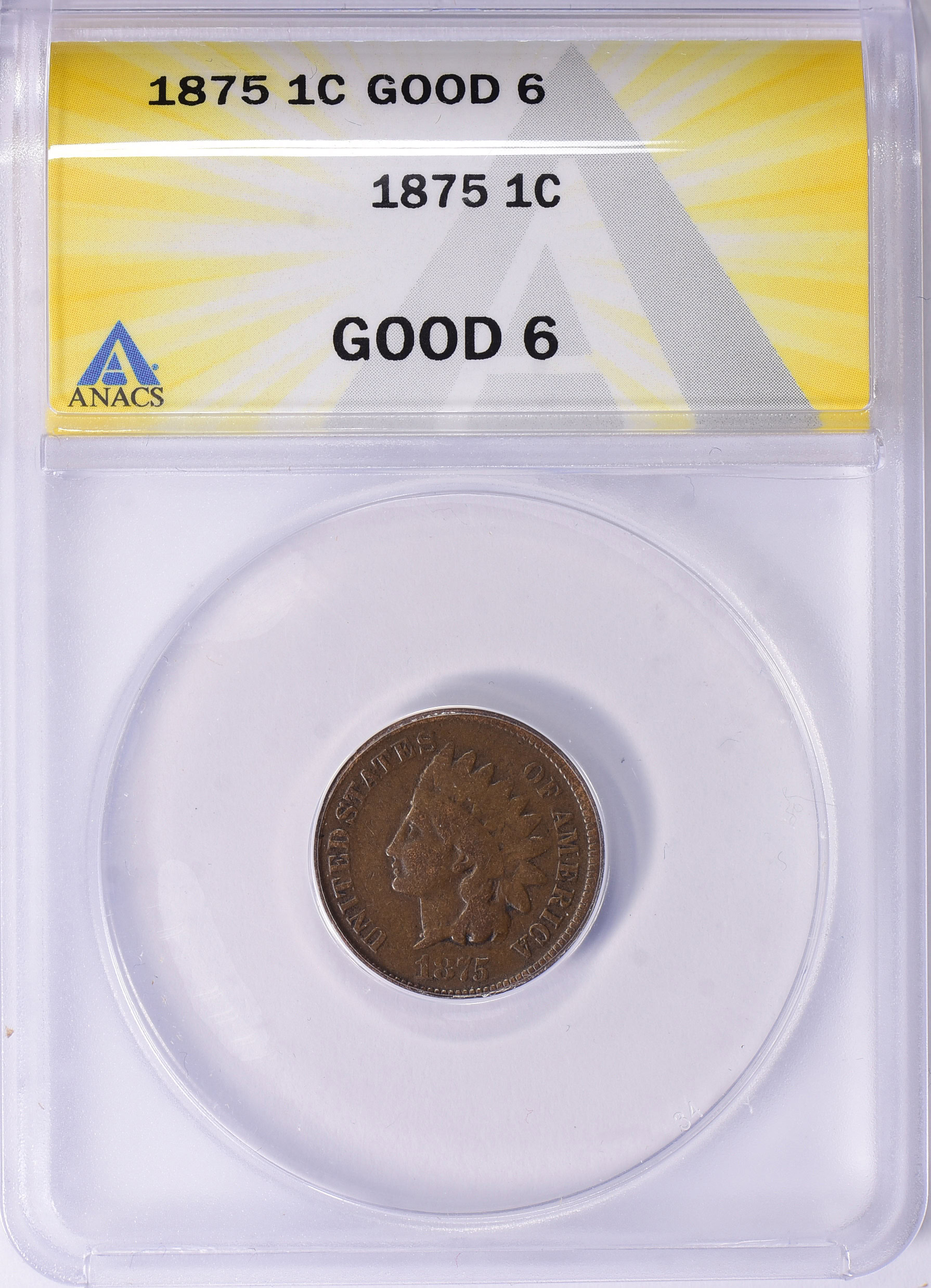 1875 Indian Cent ANACS G-06 BN (Item 1691411) | GreatCollections Coin Auctions