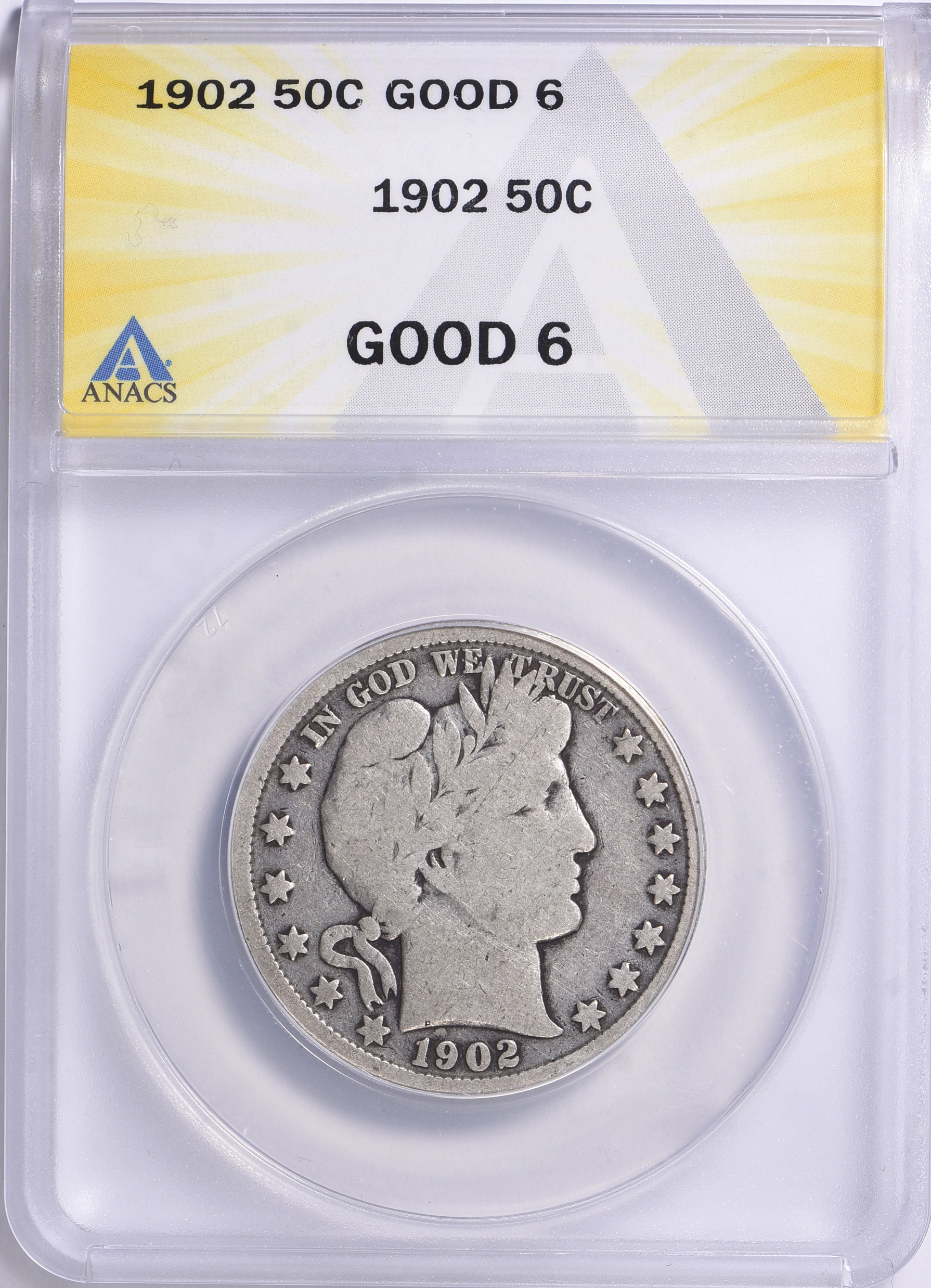 1902 Barber Half Dollar ANACS G-06 (Item 1691423) | GreatCollections Coin Auctions