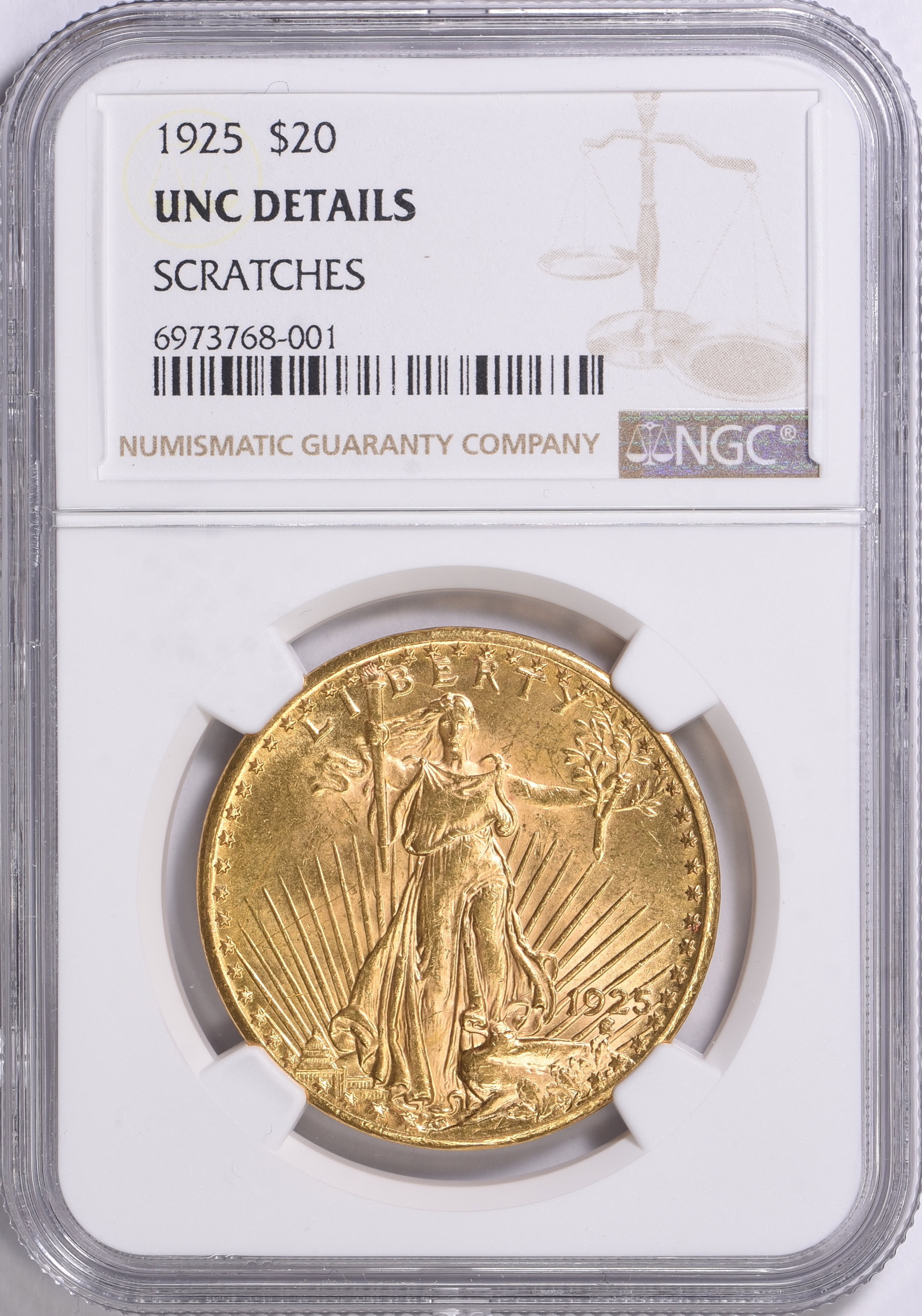 1925 Saint-Gaudens Gold Double Eagle NGC Unc Details (Item 1691440) | GreatCollections Coin Auctions