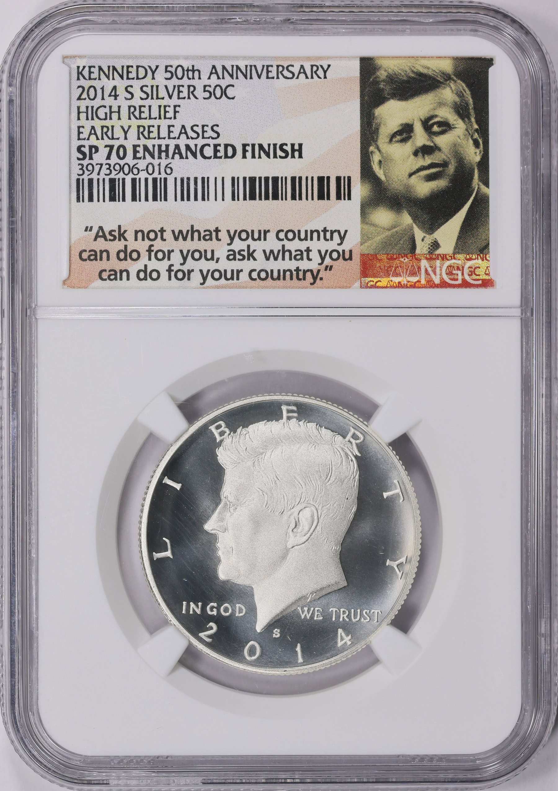 2014-S Kennedy Half Dollar Silver Enhanced Finish Early Releases 50th ...