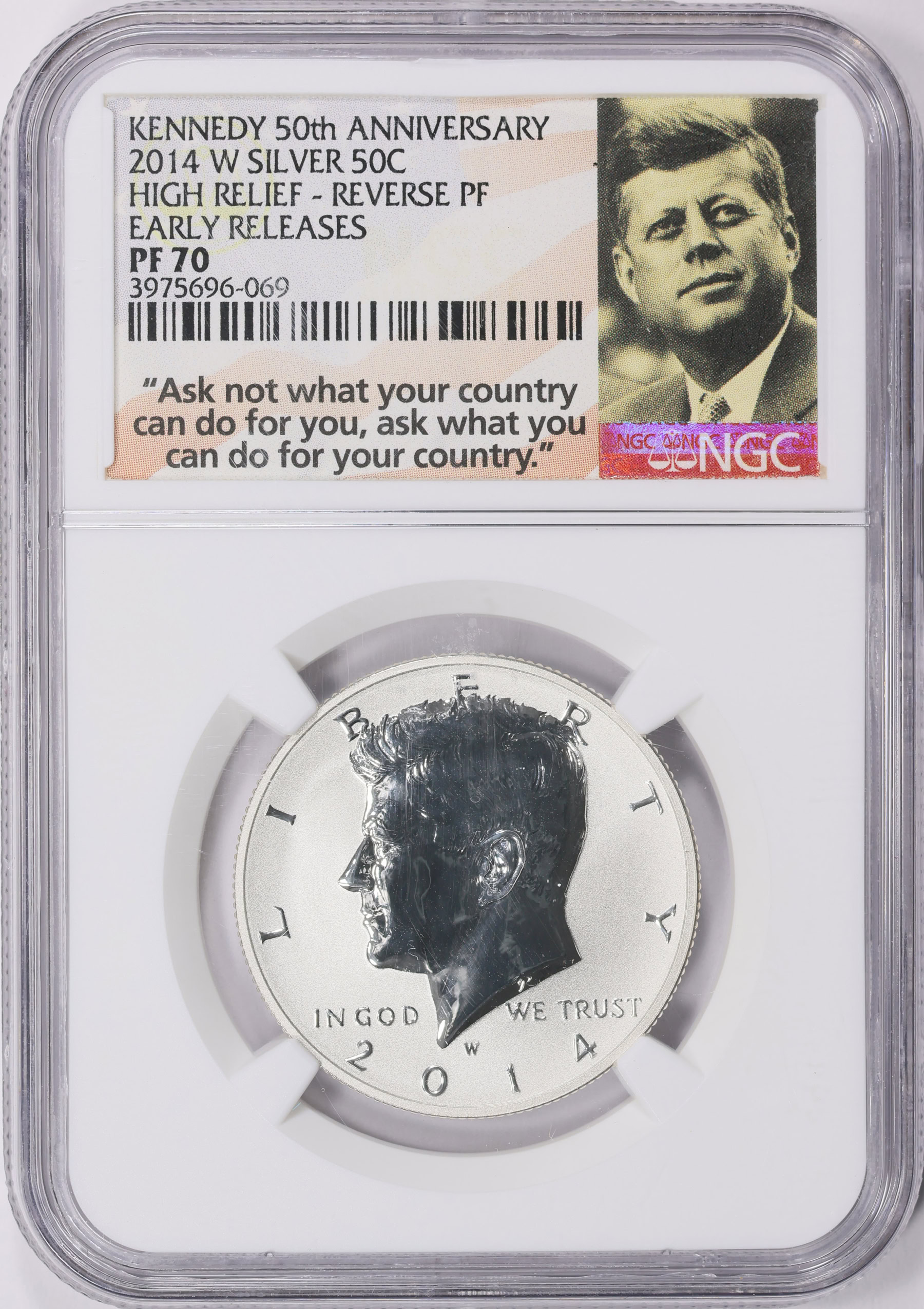 2014-W Kennedy Half Dollar Silver Reverse Proof Early Releases 50th ...