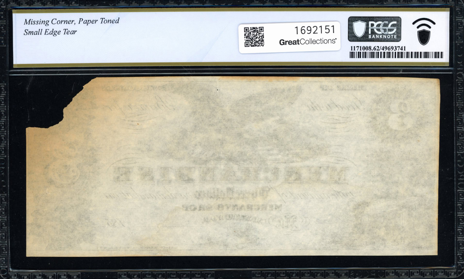 185_(1850s) Manitowoc, Wisconsin George W. Hatch Jr. & Company $3 Note ...