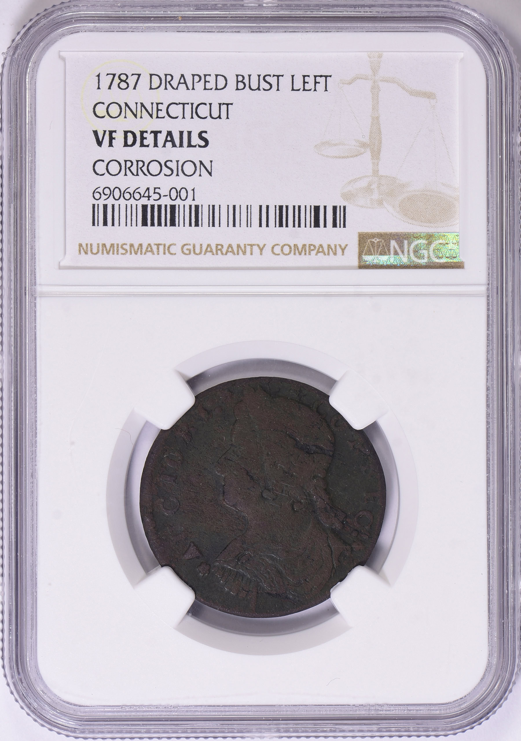 1787 Connecticut Copper Draped Bust Left NGC VF Details (Item 1692183 ...