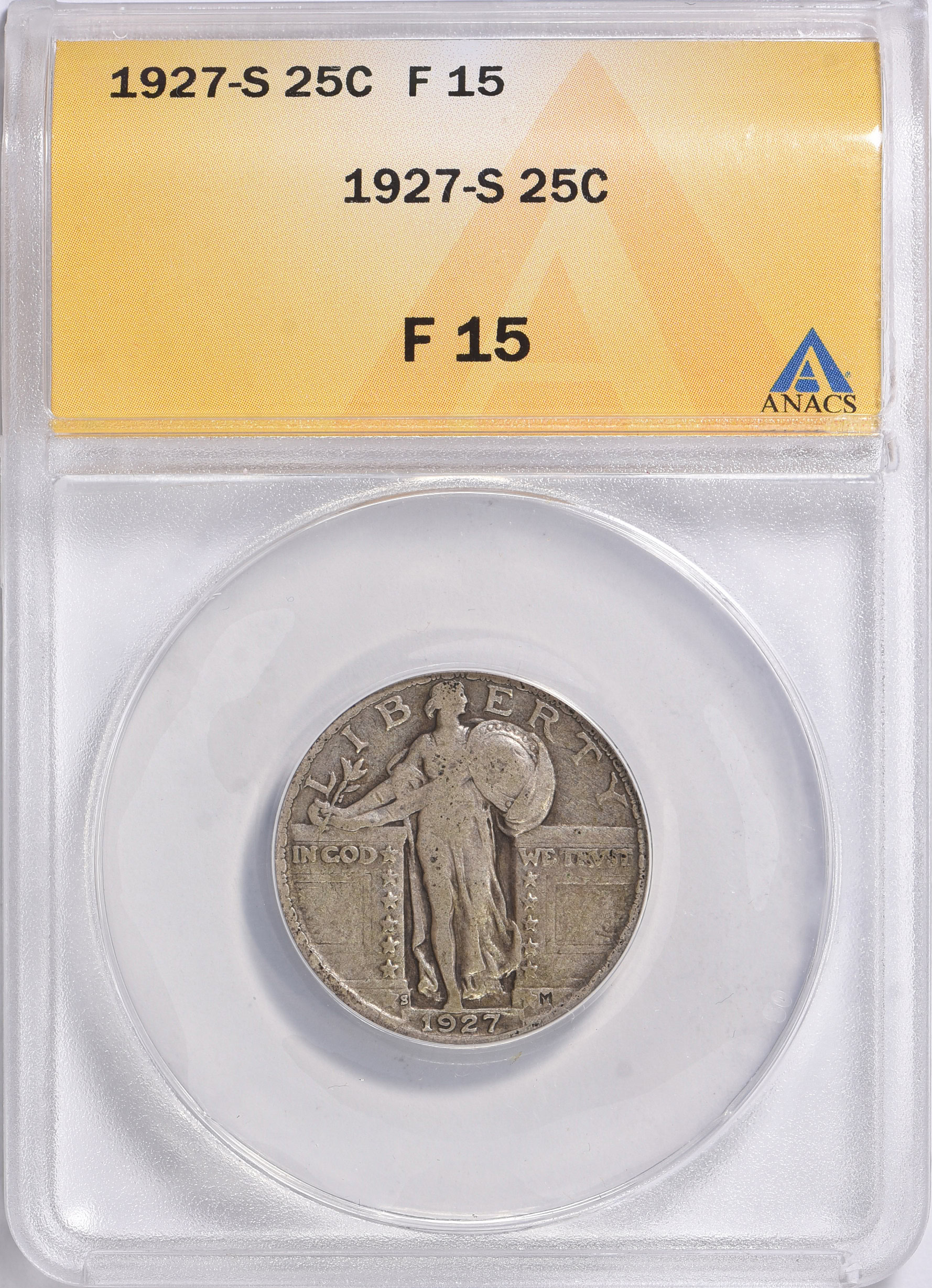 1927-S Standing Liberty Quarter ANACS F-15 (Item 1692229 ...