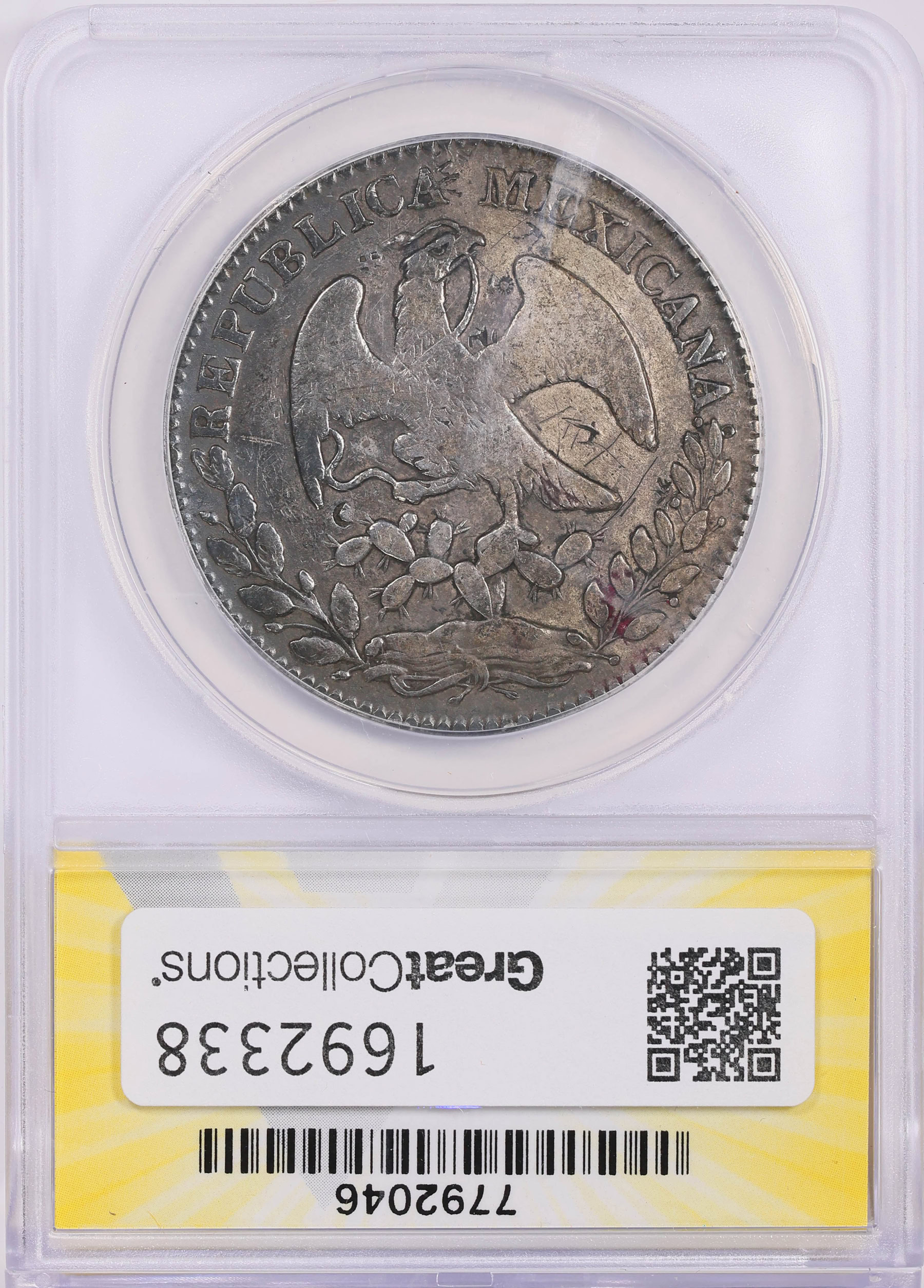 Mexico 1868/7-Pi PS Silver 8 Reales KM-377.12 ANACS VG-08 Details (Item ...