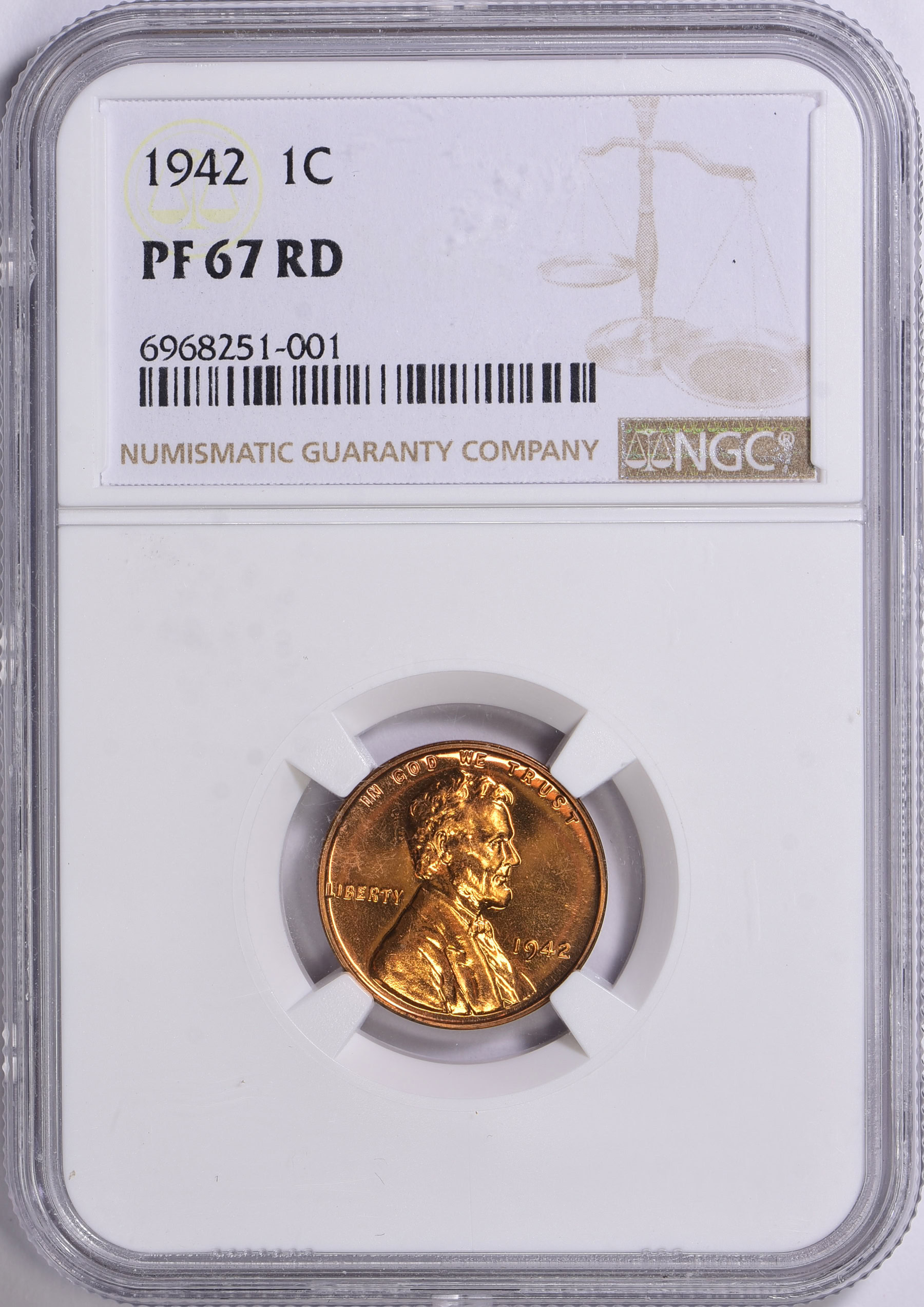 1942 Lincoln Cent NGC Proof-67 RD (Item 1692368) | GreatCollections Coin Auctions