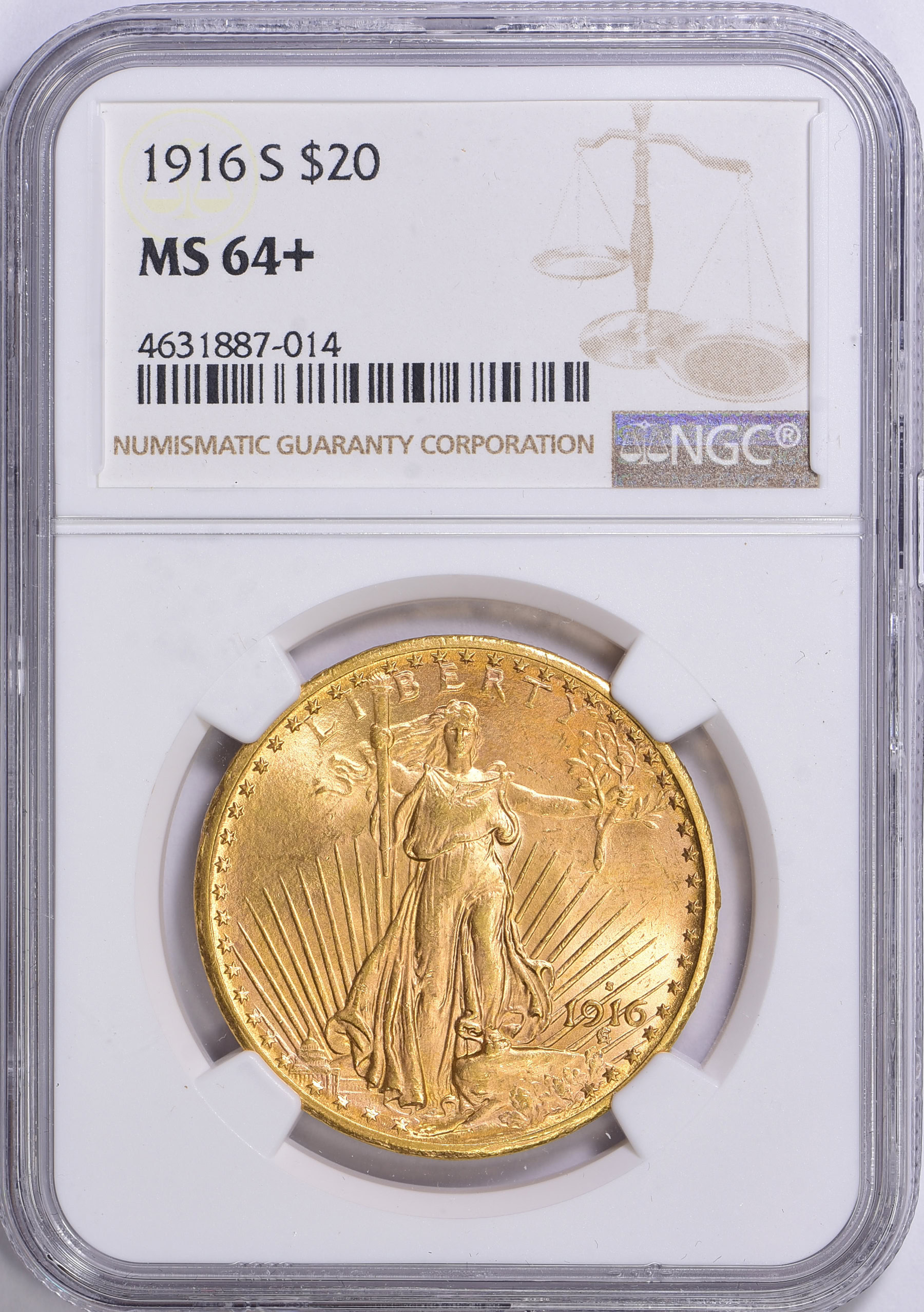 1916-S Saint-Gaudens Gold Double Eagle NGC MS-64+ (Item 1692441 ...
