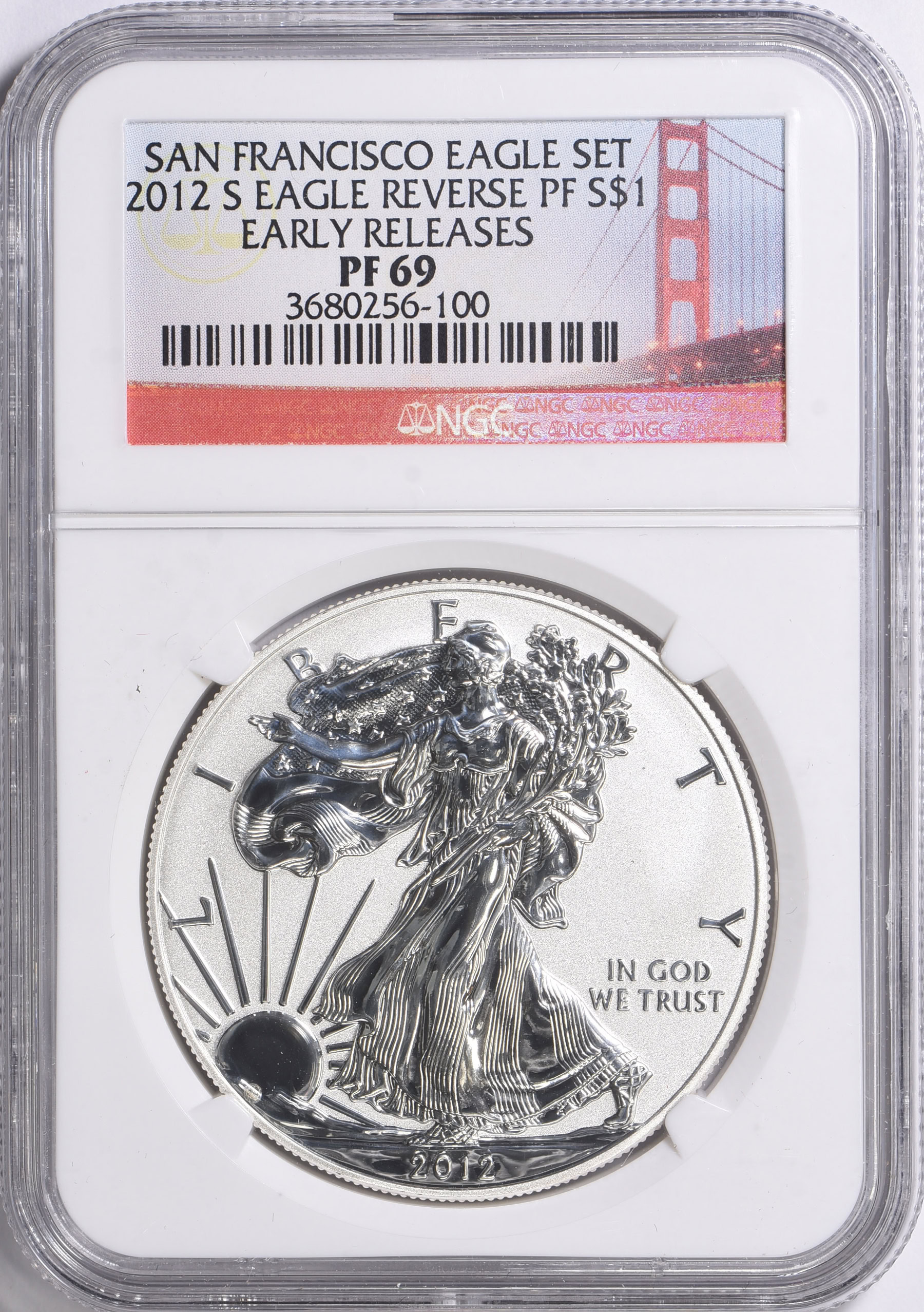 2012-S $1 Silver Eagle Reverse Proof SF Mint Early Releases NGC Proof ...