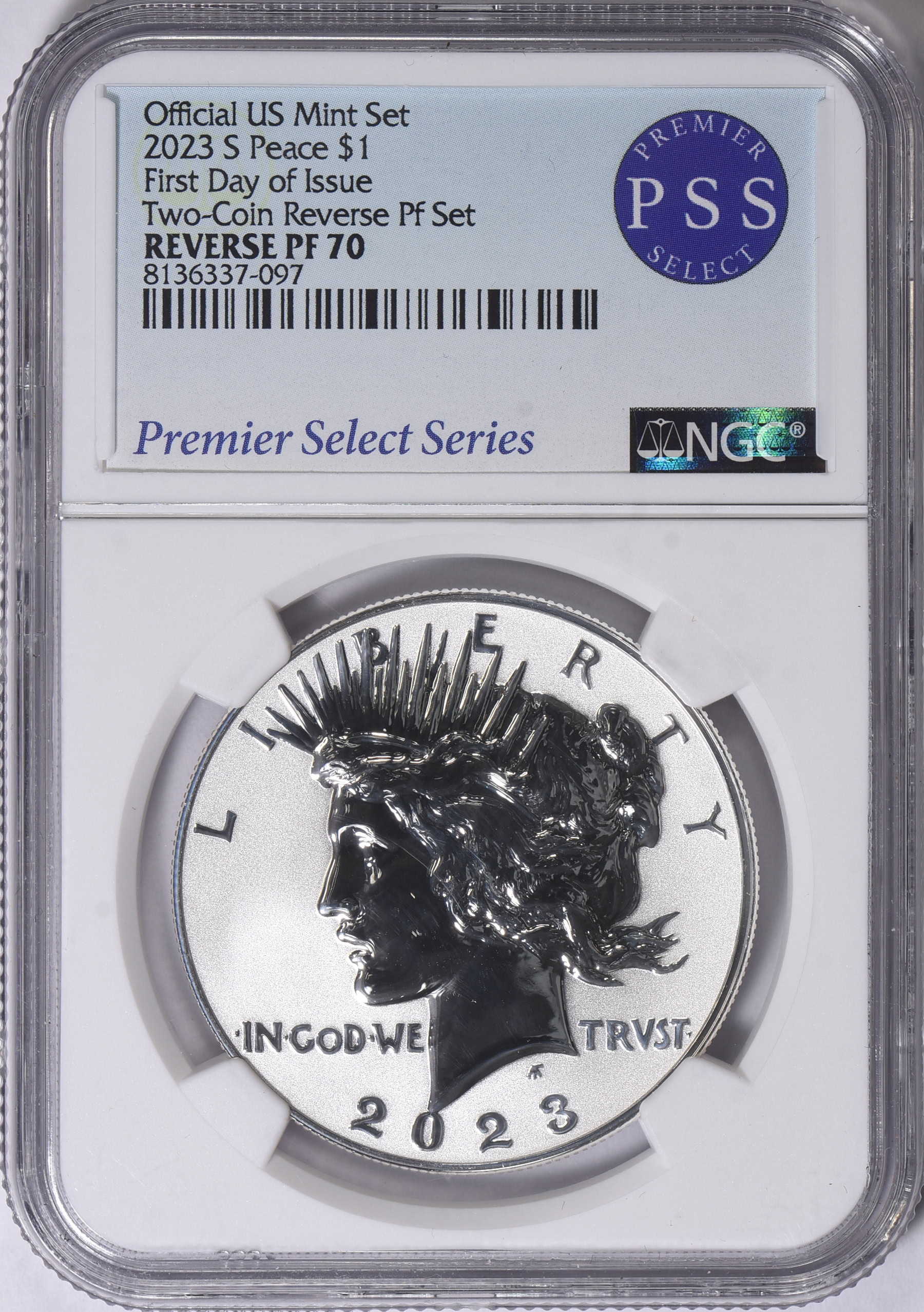2023-S Peace Silver Dollar Reverse Proof First Day of Issue NGC Proof ...