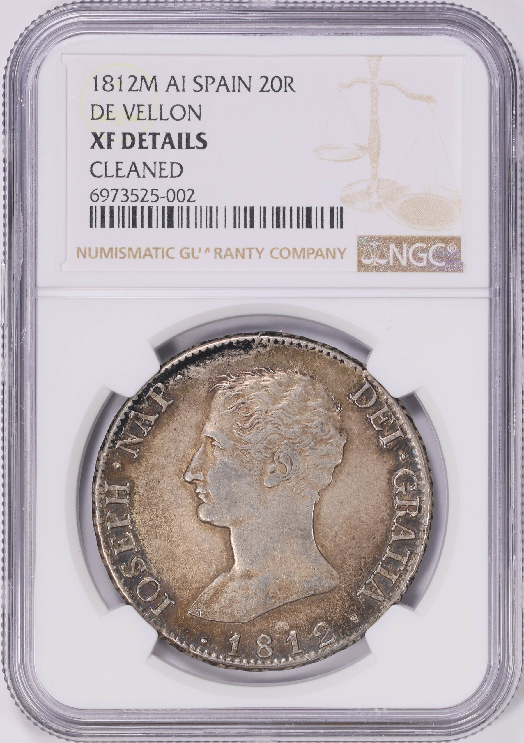 Spain 1812-AI Silver 20 Reales De Vellon Coinage KM-551.2 NGC XF ...