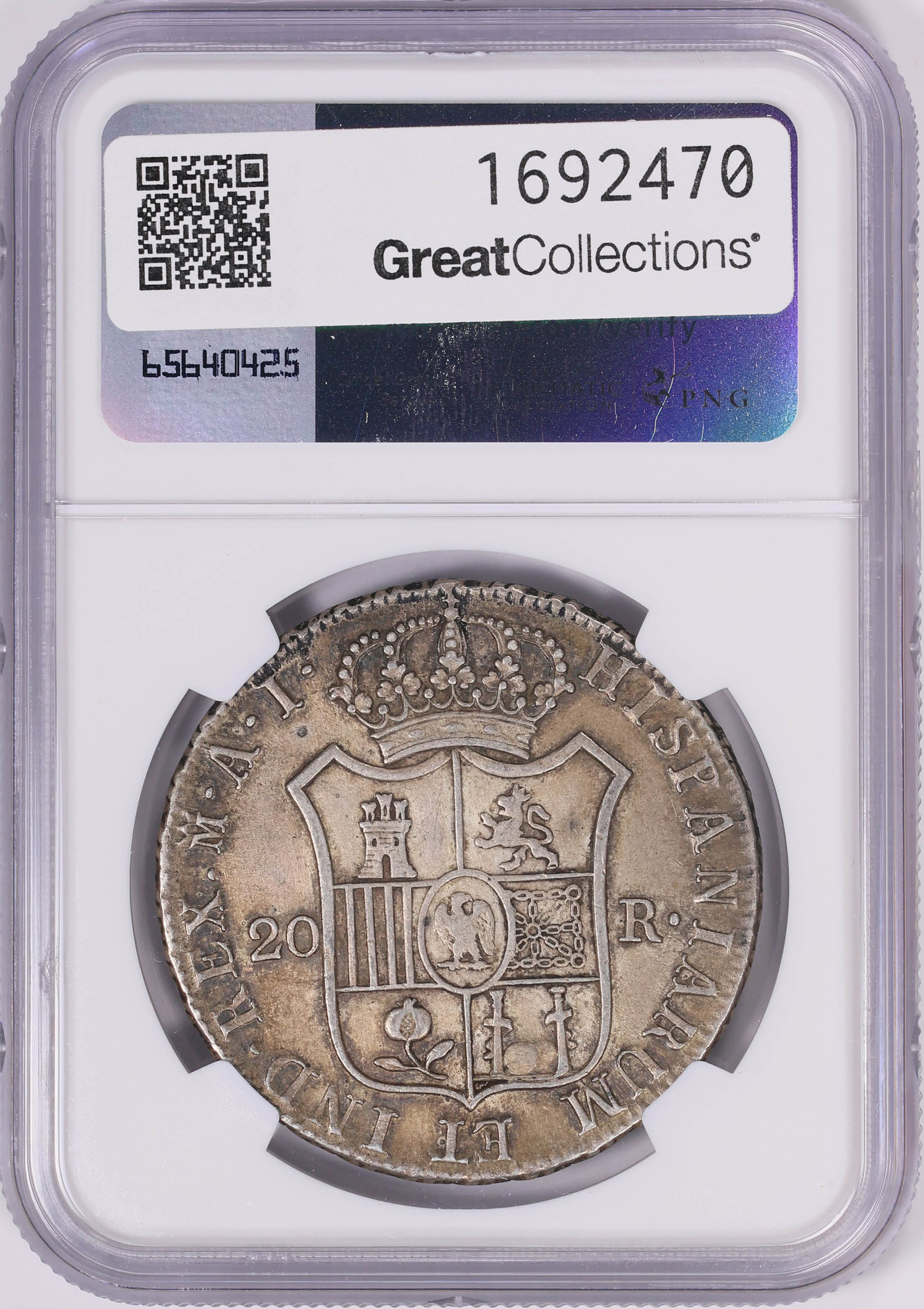 Spain 1812-AI Silver 20 Reales De Vellon Coinage KM-551.2 NGC XF ...