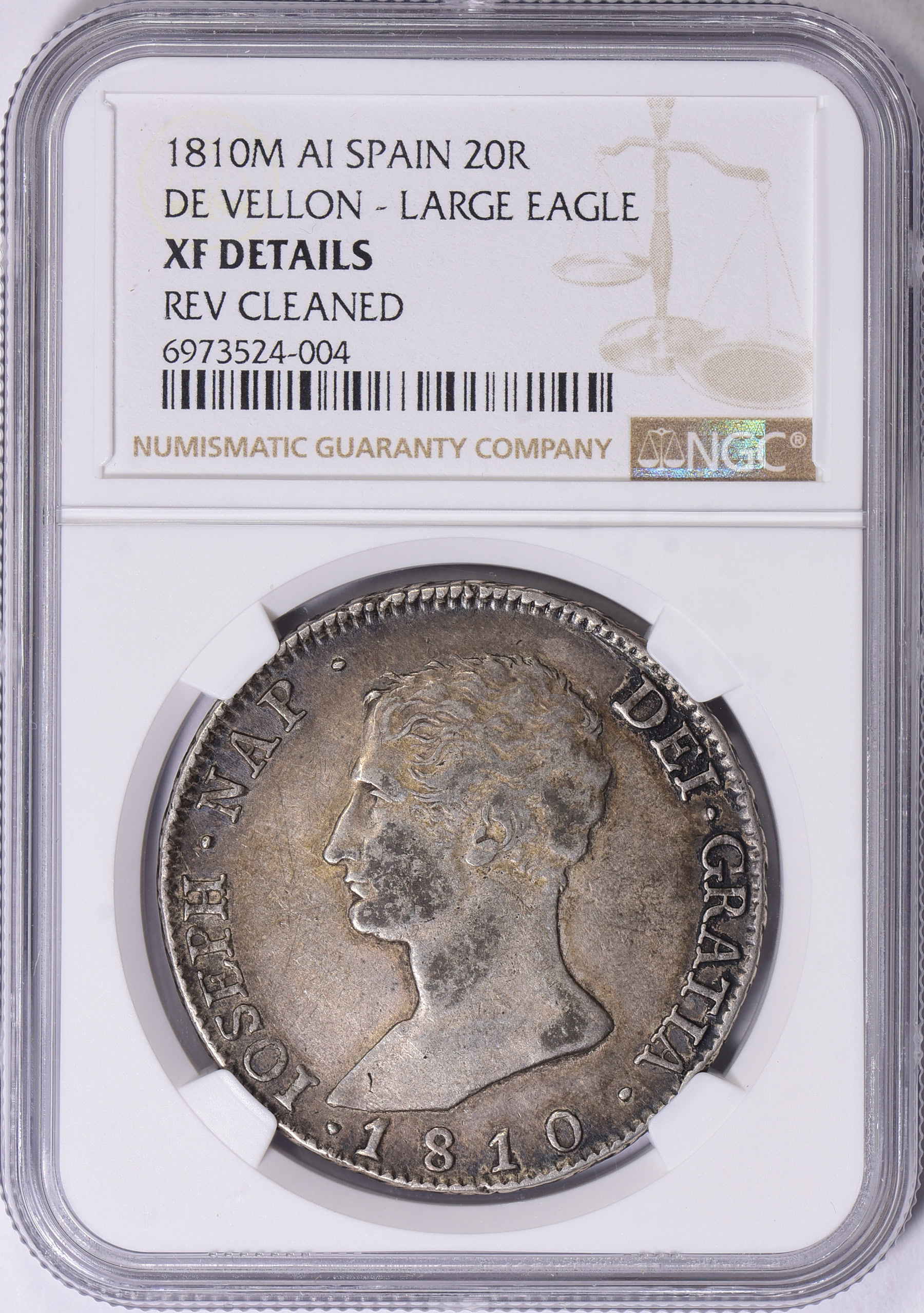 Spain 1810-M AI Silver 20 Reales De Vellon Coinage Large Eagle KM-551.2 ...