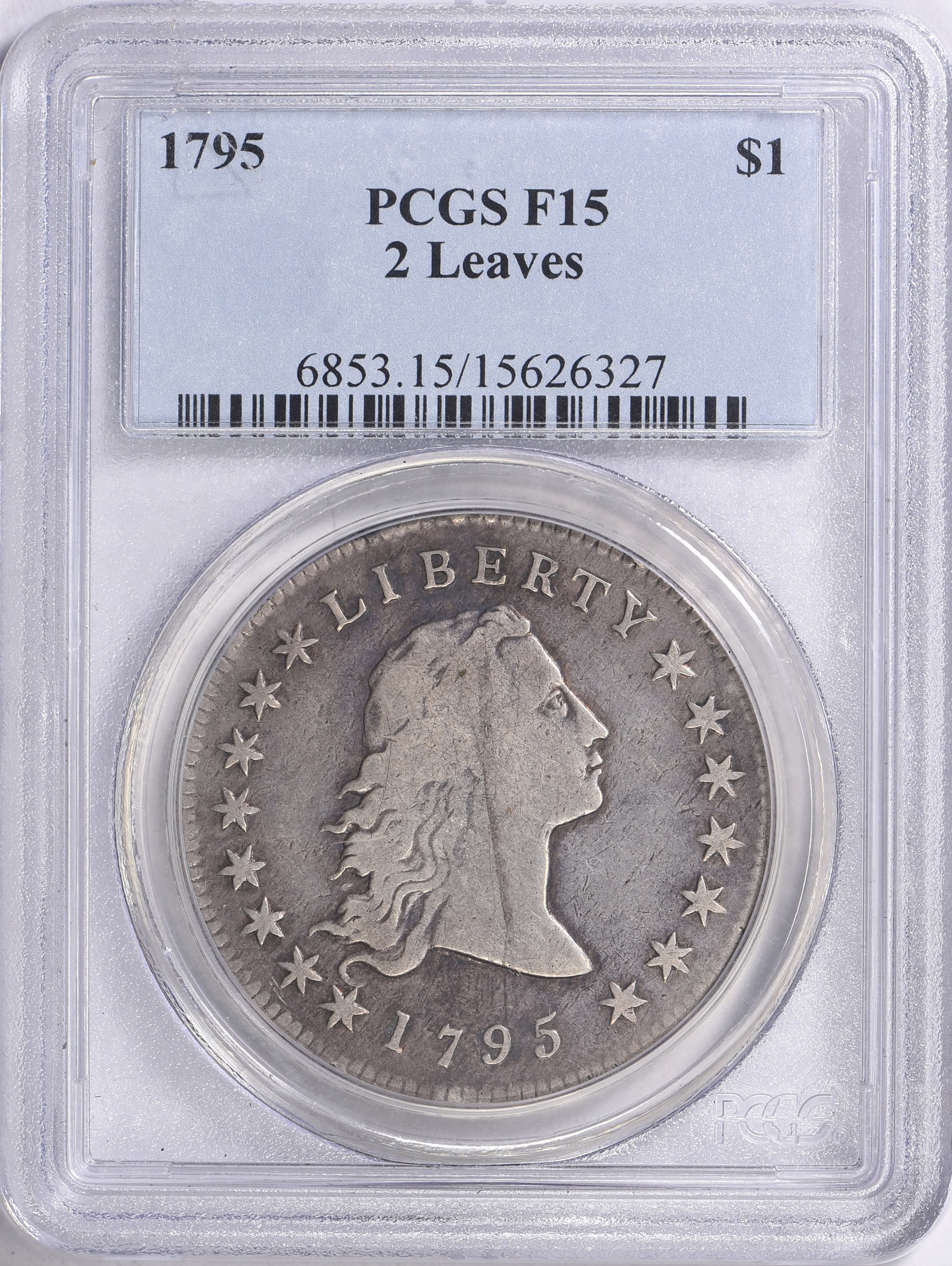 1795 Flowing Hair Silver Dollar 2 Leaves PCGS F-15 (Item 1692513) | GreatCollections Coin Auctions