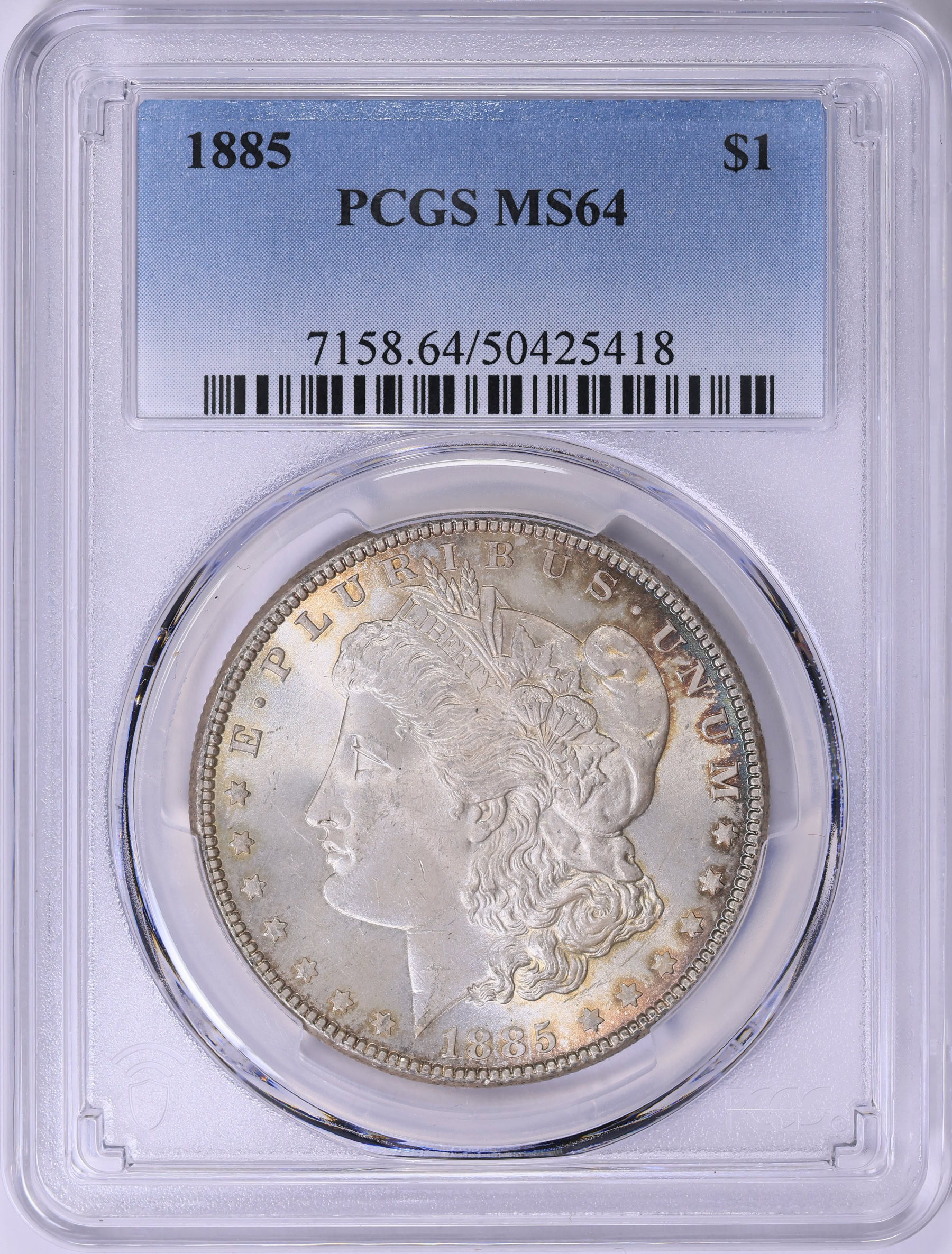 1885 Morgan Silver Dollar PCGS MS-64 (Toned) (Item 1692585) | GreatCollections Coin Auctions
