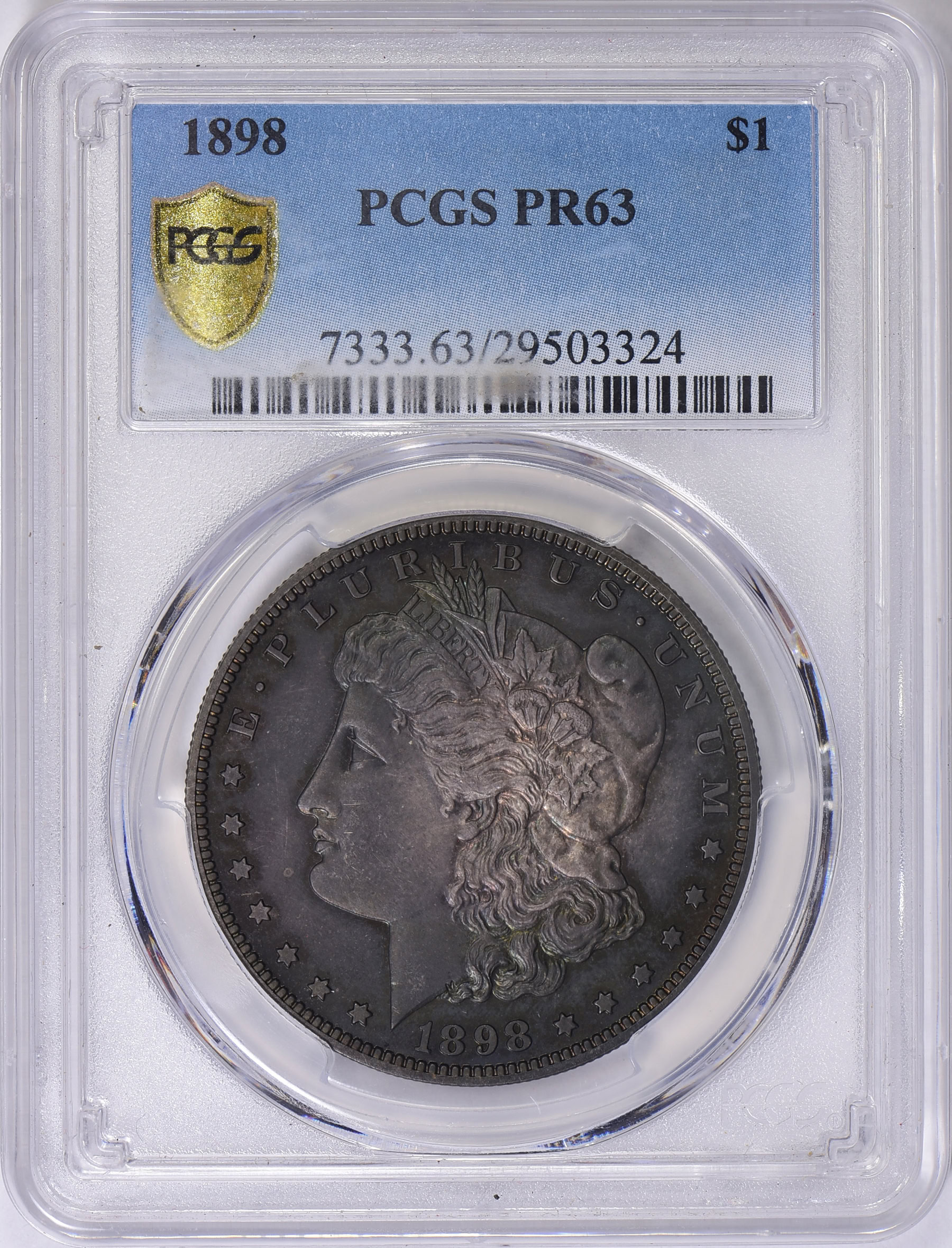 1898 Morgan Silver Dollar PCGS Proof-63 (Toned) (Item 1692641) | GreatCollections Coin Auctions